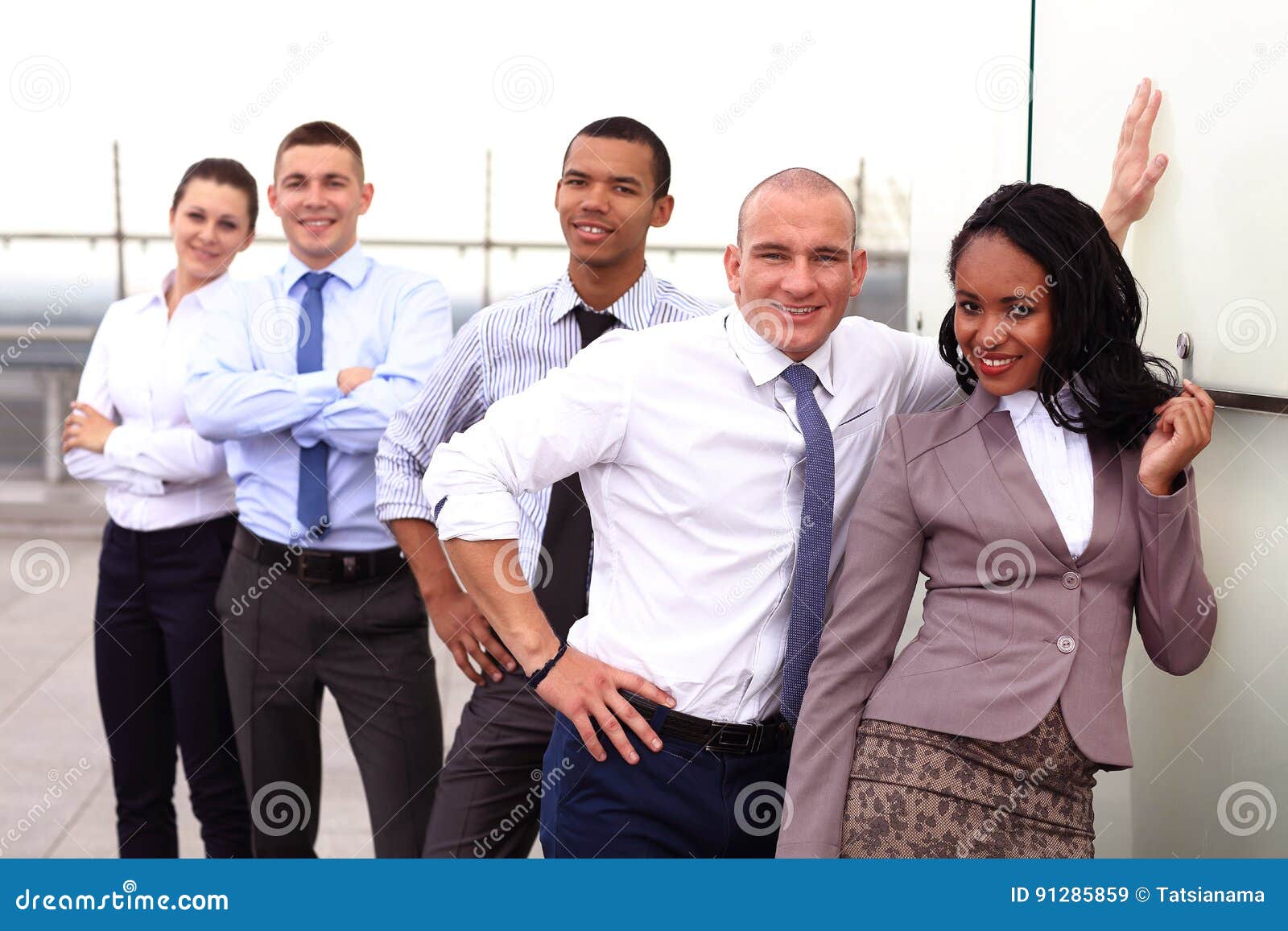 Portrait of Business Team Outside Office Stock Image - Image of ...