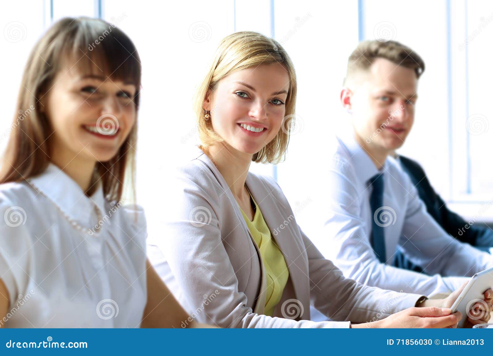 Portrait of Business Team Sitting in the Office Stock Photo - Image of ...
