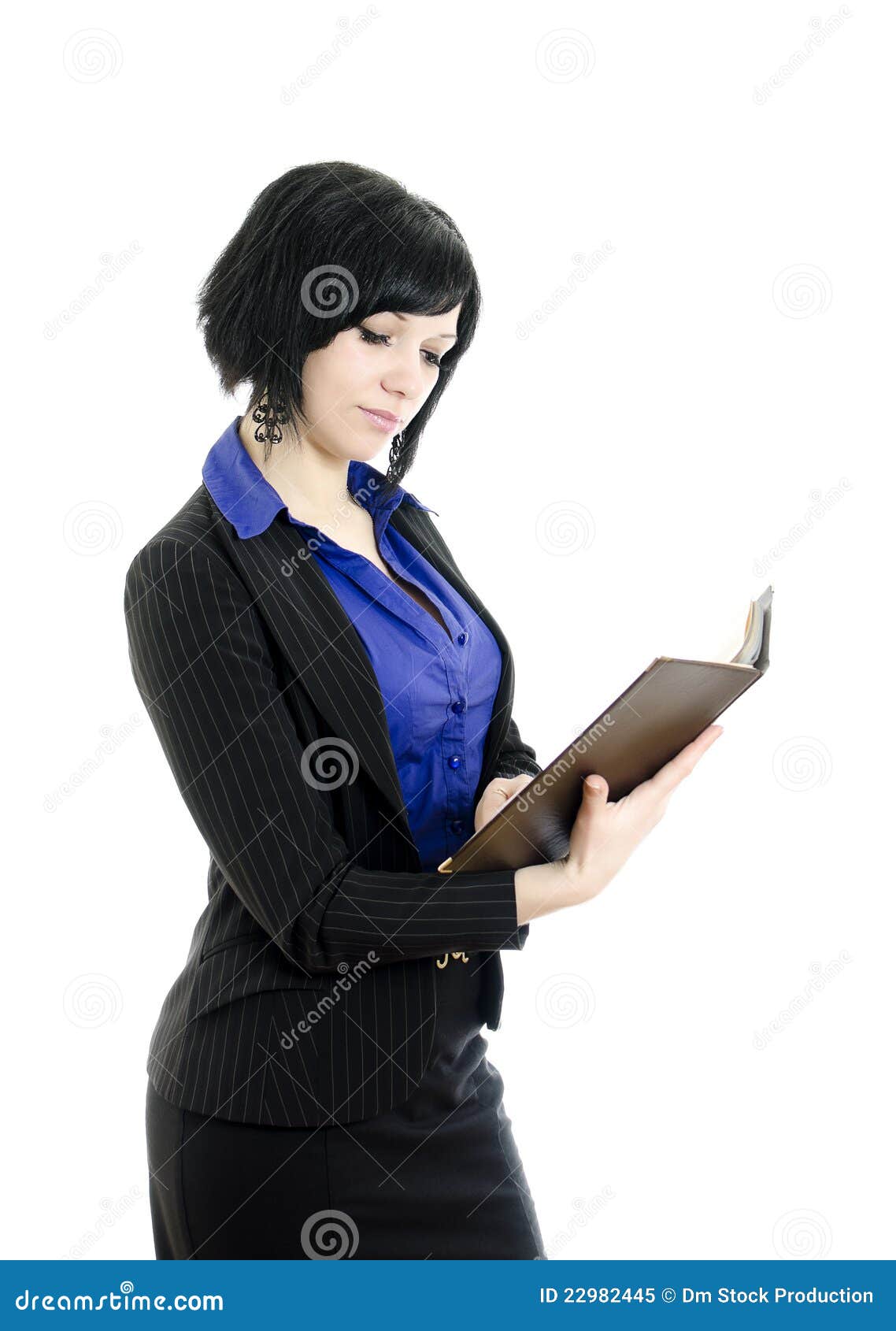 Portrait of a Business Woman with Document. Stock Image - Image of ...