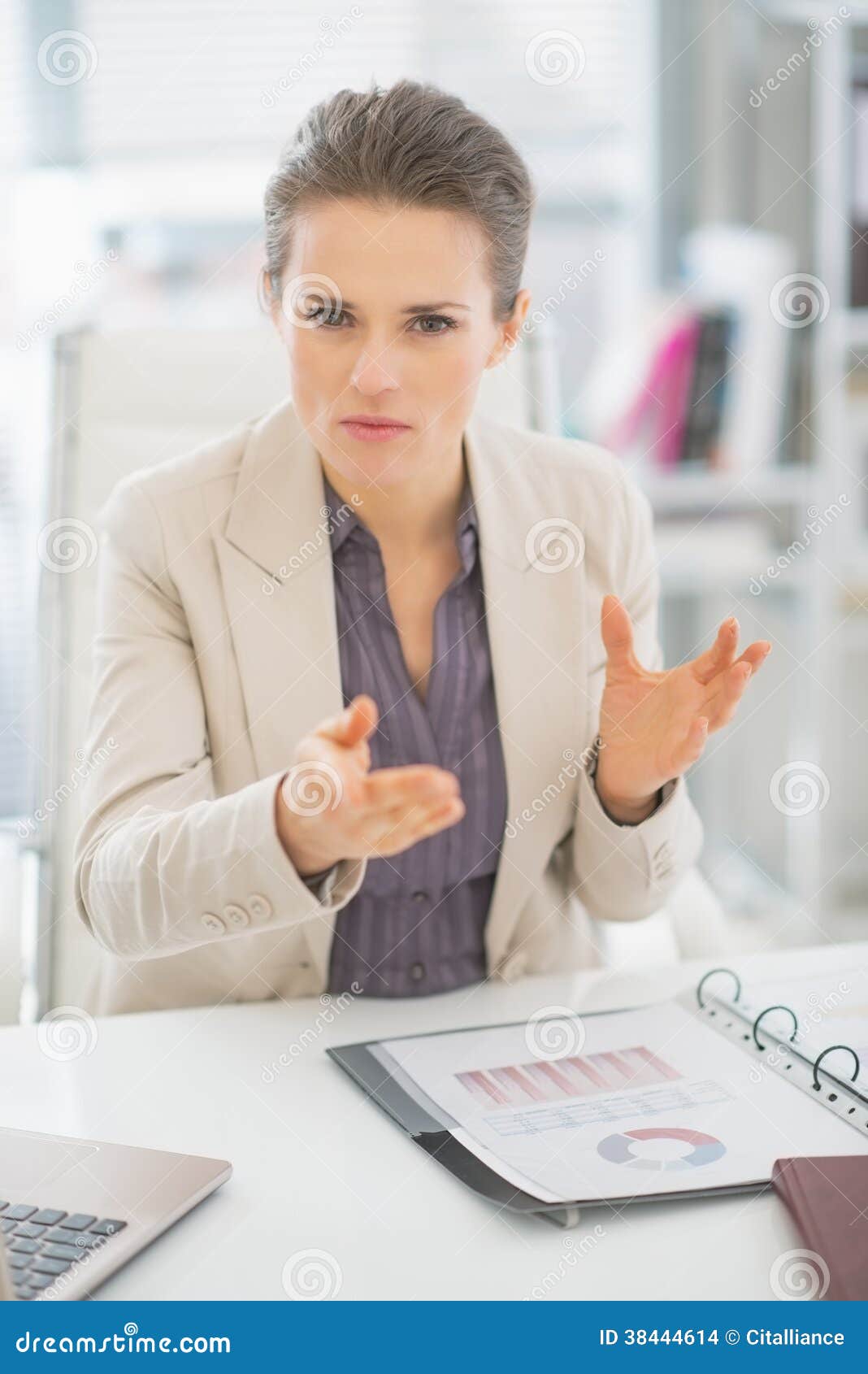 Portrait of Business Woman Explaining Something Stock Photo - Image of ...
