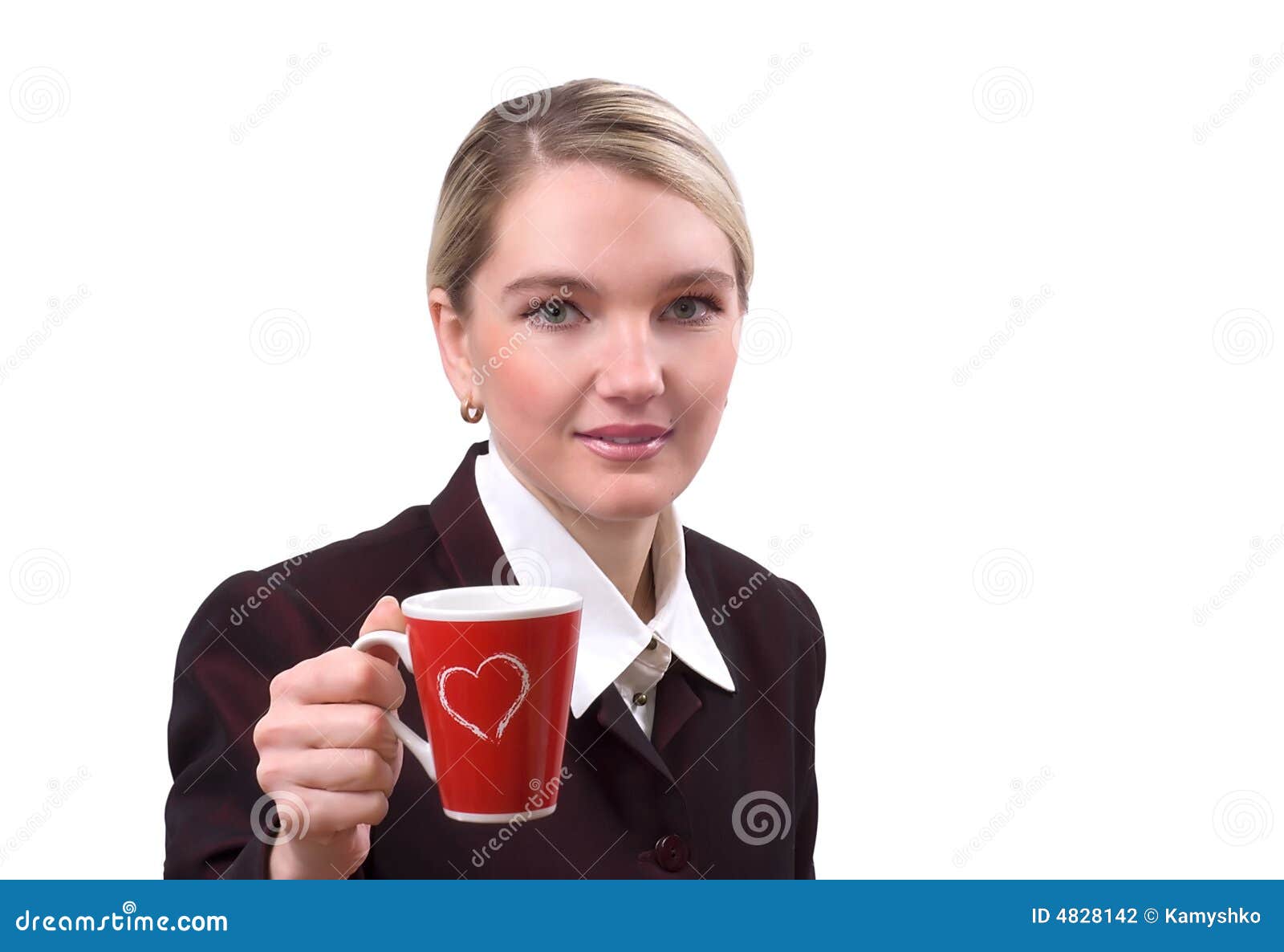 Portrait of the Business Woman with a Red Cup Stock Photo - Image of ...