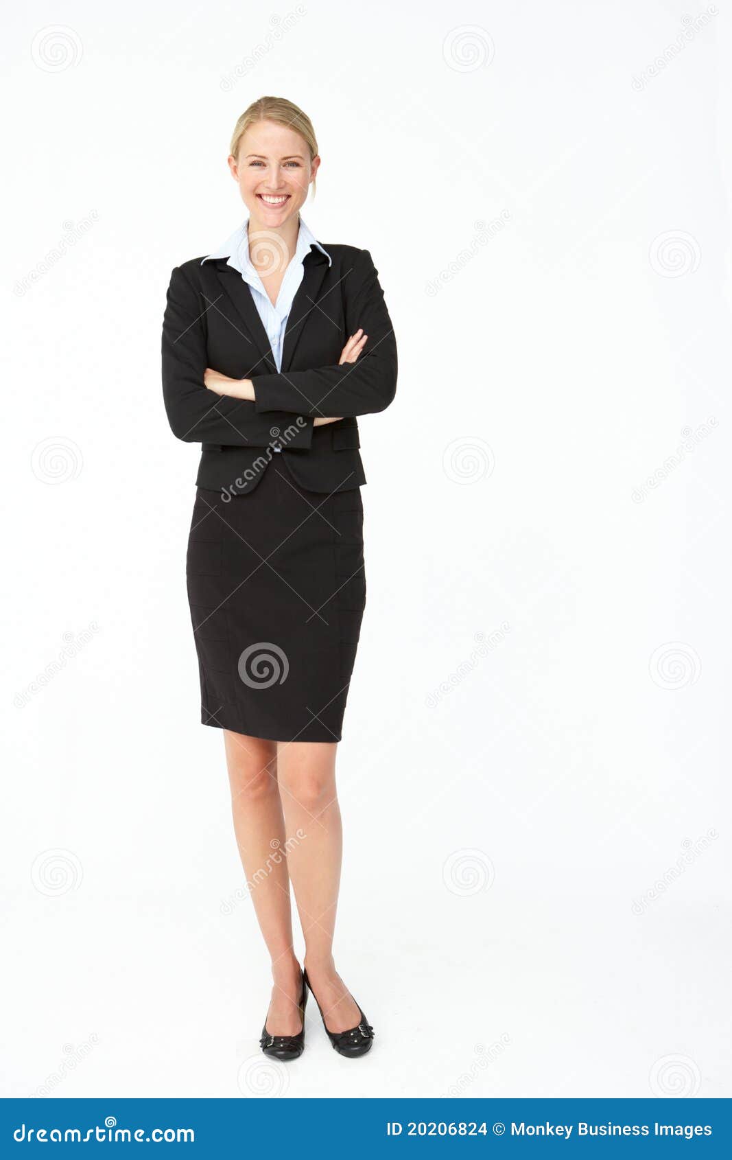 Portrait of Business Woman in Suit Stock Photo - Image of full ...