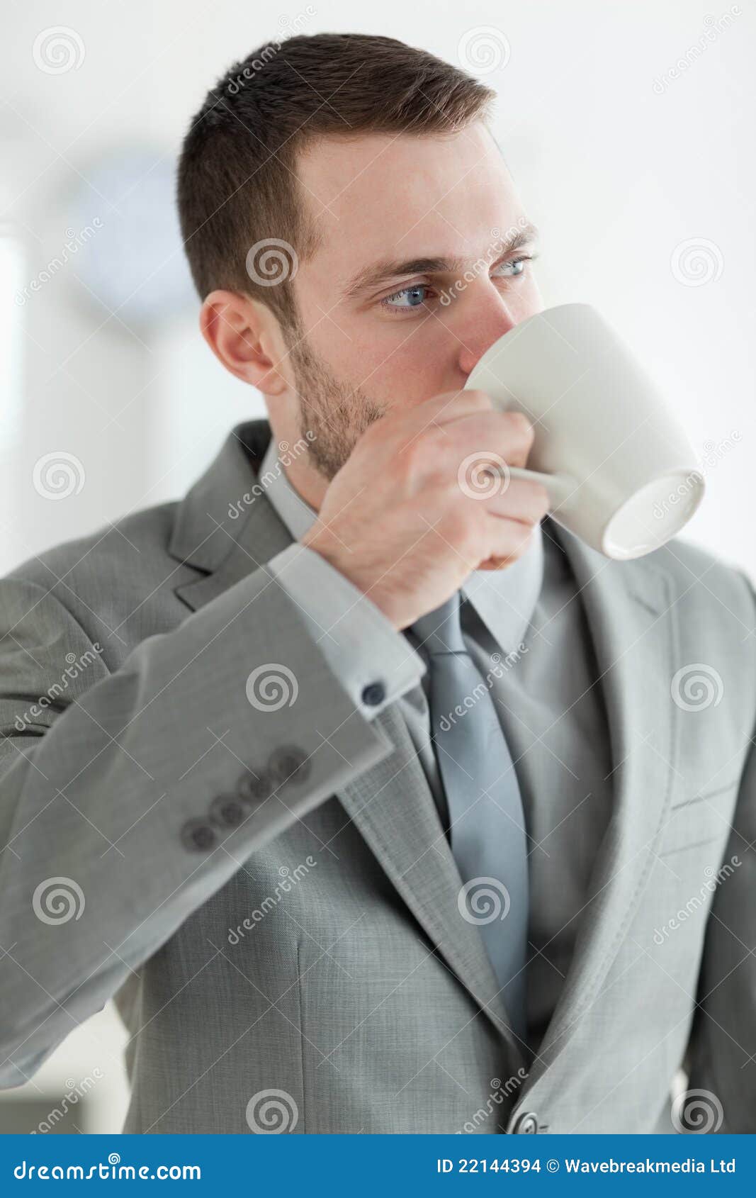 Portrait of a Businessman Drinking Tea Stock Photo - Image of office ...