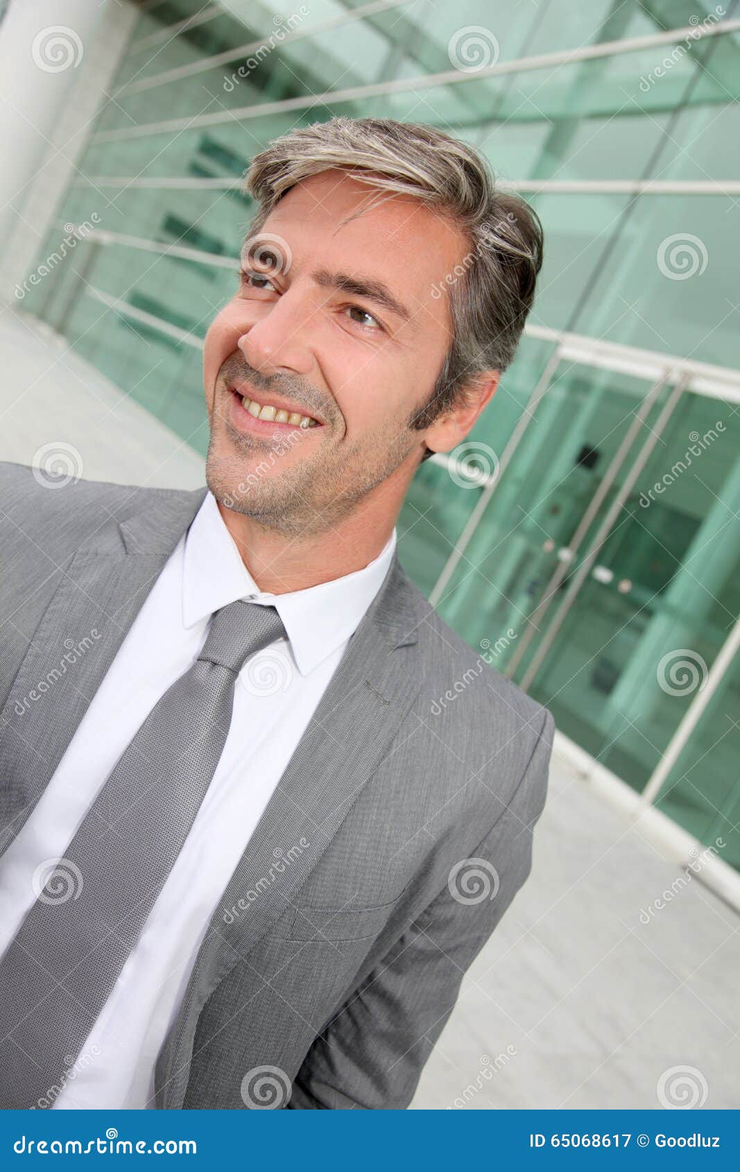 Portrait of Businessman in Front of Modern Building Stock Image - Image ...