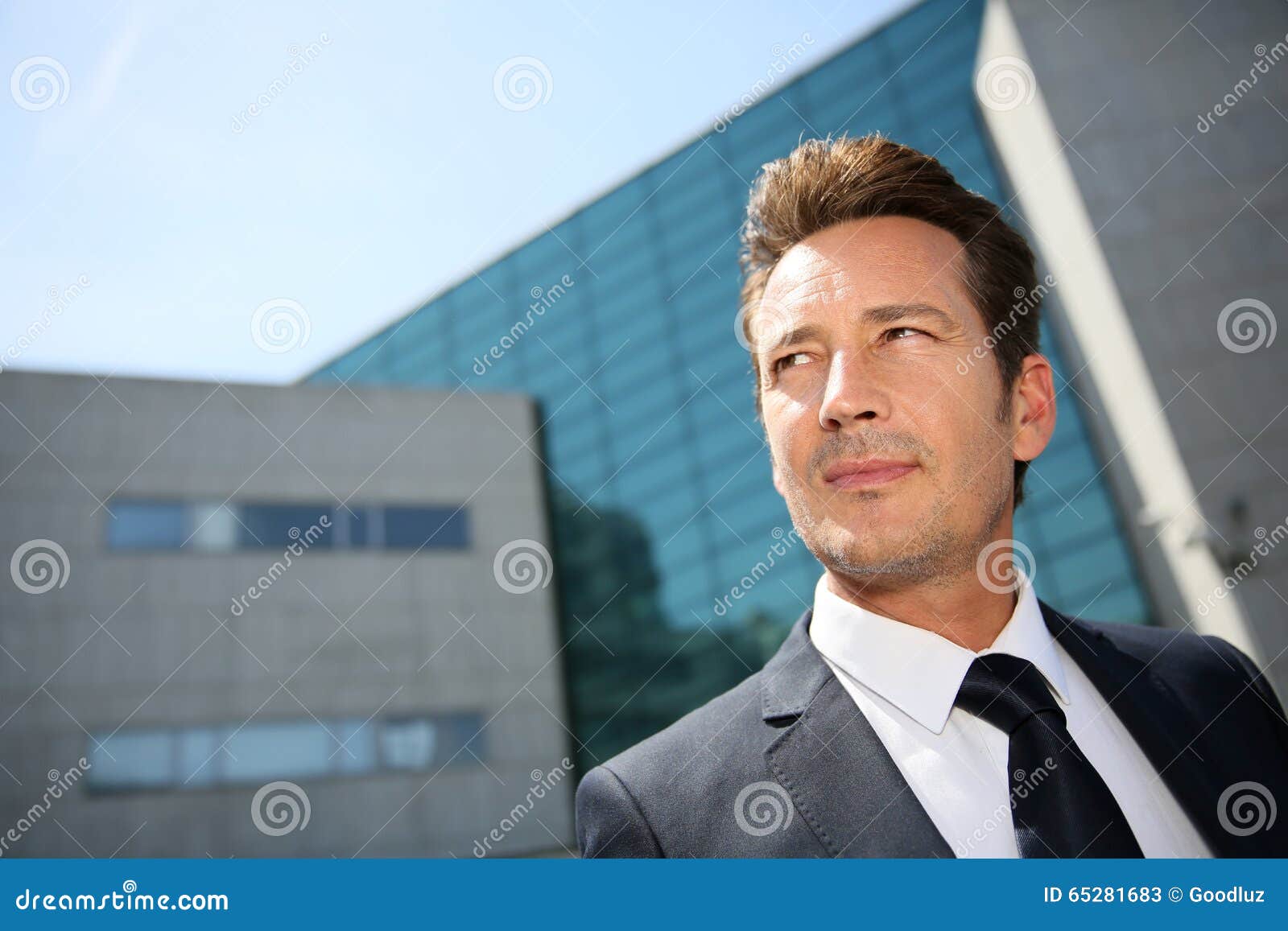 Portrait of Businessman in Front of Modern Building Stock Image - Image ...