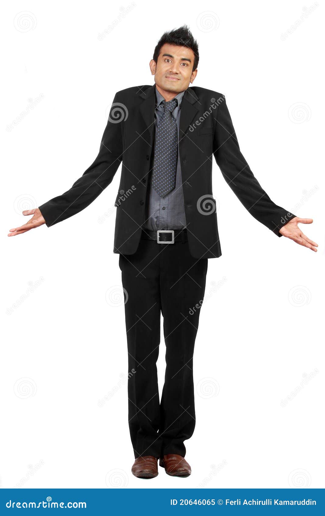 Portrait Of Businessman Gesturing Do Not Know Sign Stock Image - Image ...