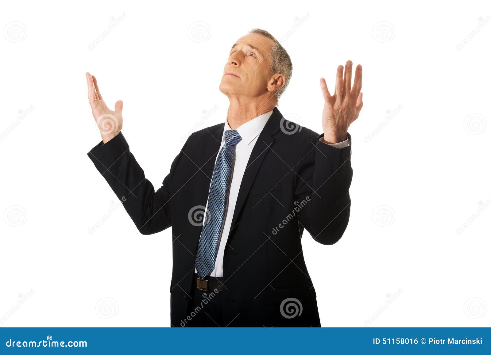 Portrait of Businessman with Hands Open Gesture Stock Photo - Image of ...