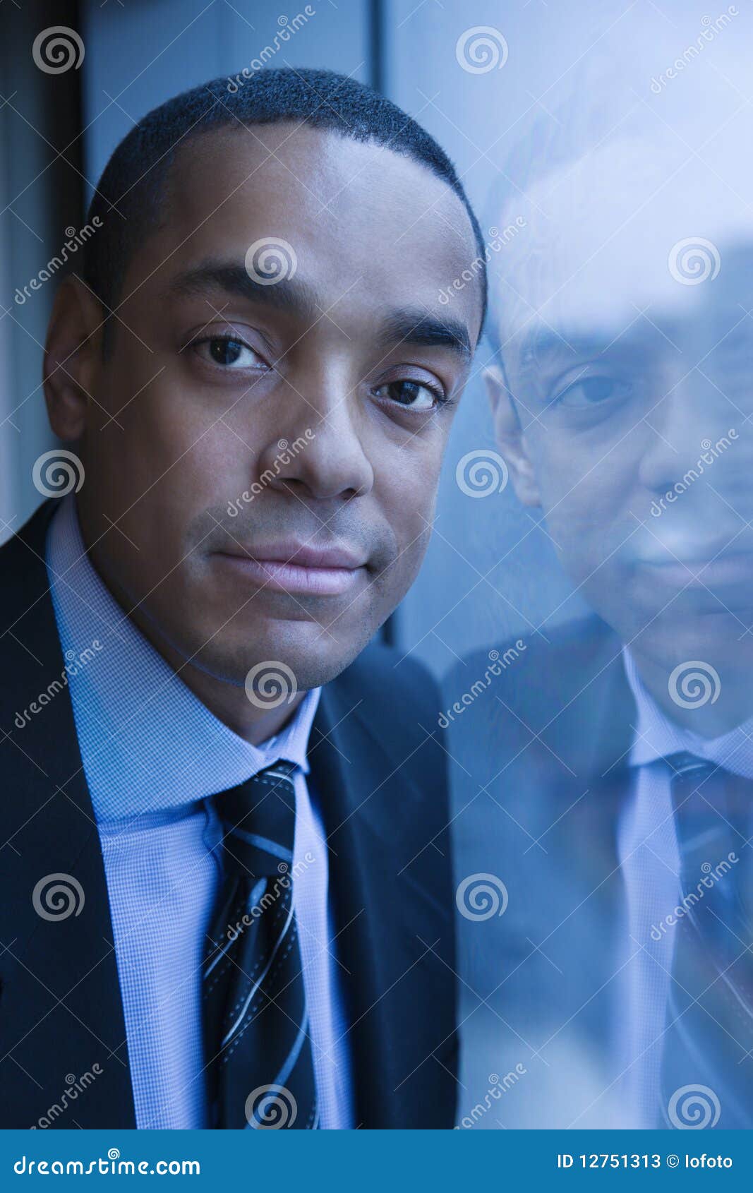 Portrait of Businessman and His Reflection Stock Image - Image of ...