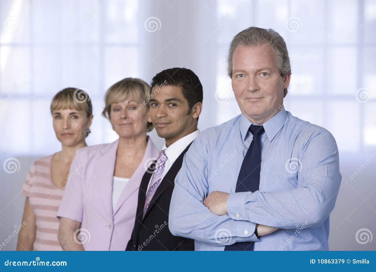 Portrait of Businessman and His Team. Stock Image - Image of ambition ...