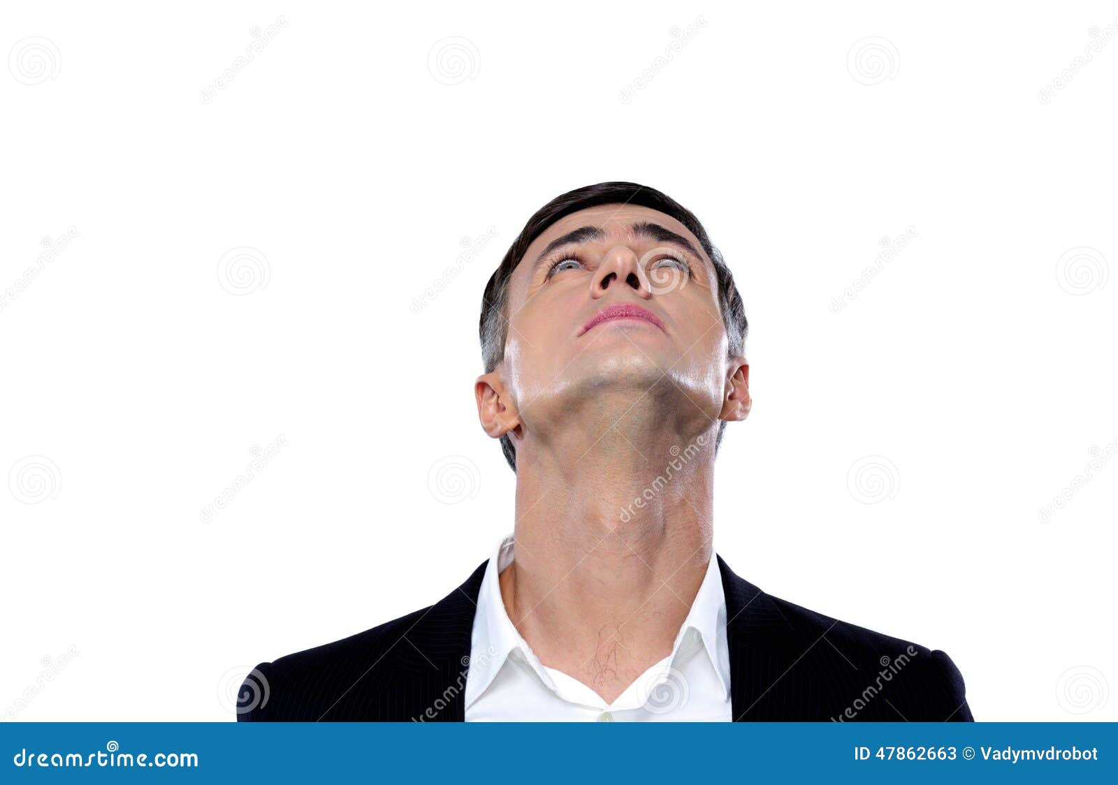 Portrait of a Businessman Looking Up Stock Image - Image of person ...