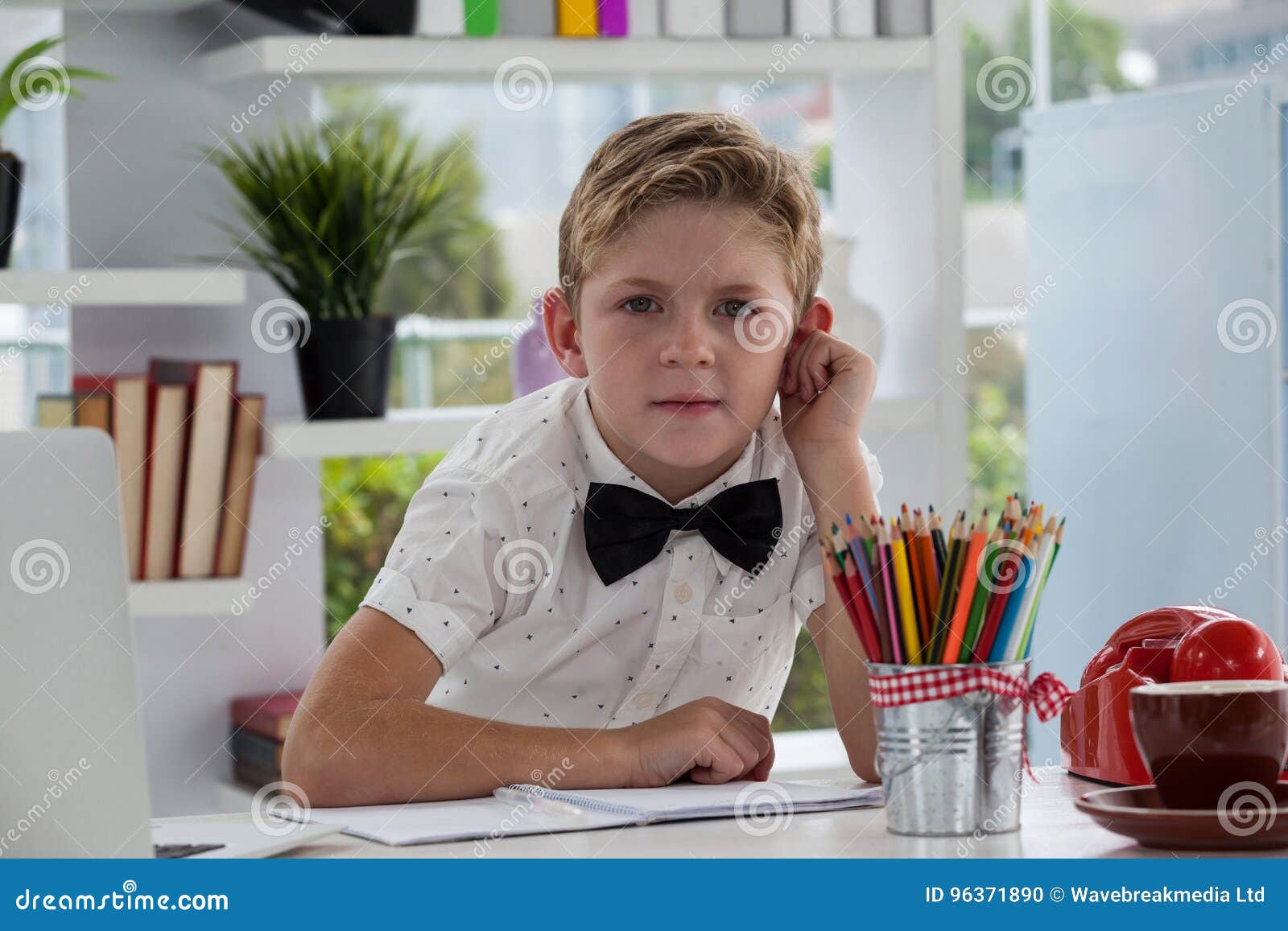 Portrait of Businessman Making Report at Desk Stock Photo - Image of ...