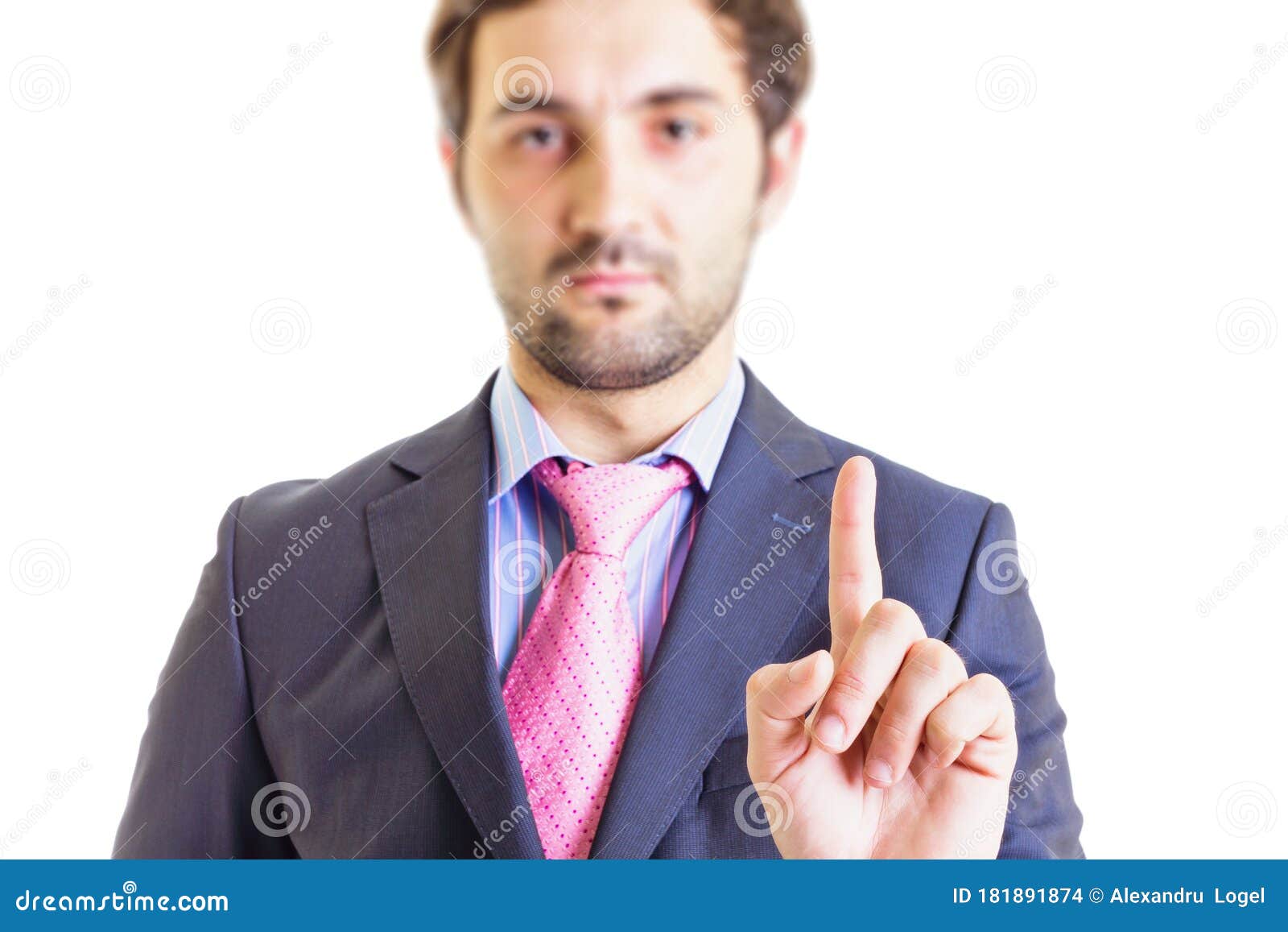 Portrait of a Businessman Points His Finger Stock Photo - Image of ...