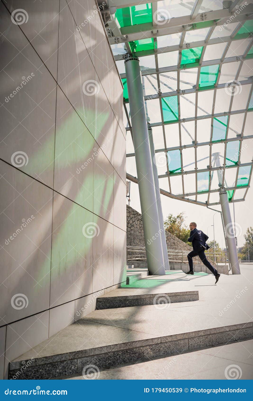 Portrait of Businessman Running for Emergency Stock Image - Image of ...