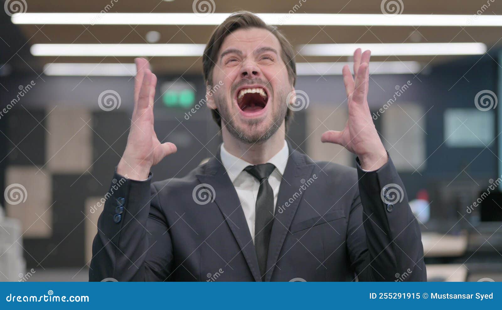 Portrait of Businessman Shouting and Screaming in Anger Stock Image ...