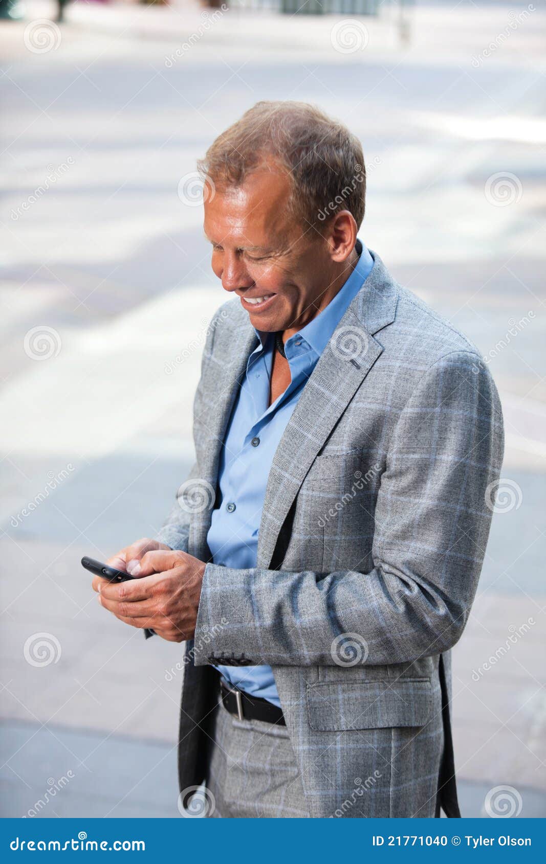 Portrait of Businessman Text Messaging Stock Photo - Image of modern ...