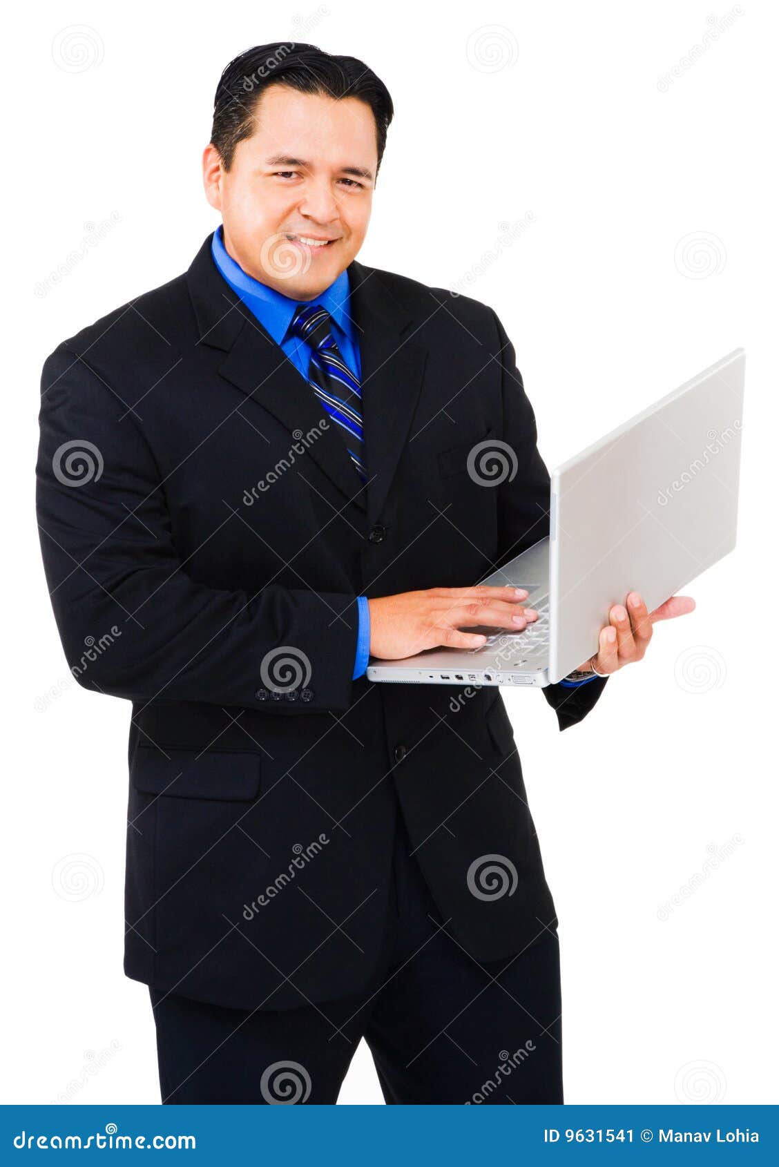 Portrait of a Businessman Using Laptop Stock Image - Image of american ...