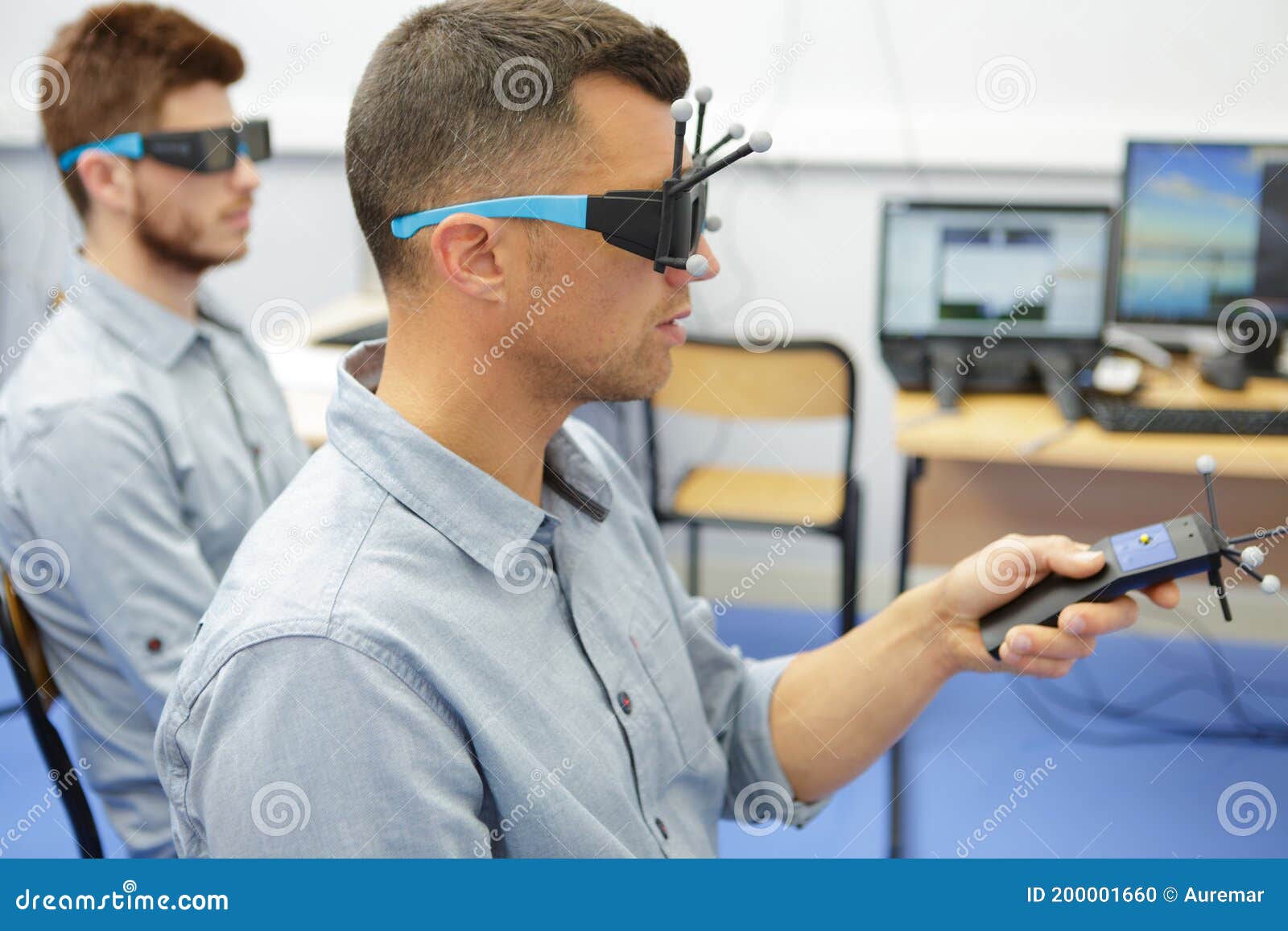 Portrait Businessmen Testing 3d Glasses Stock Photo - Image of camera ...
