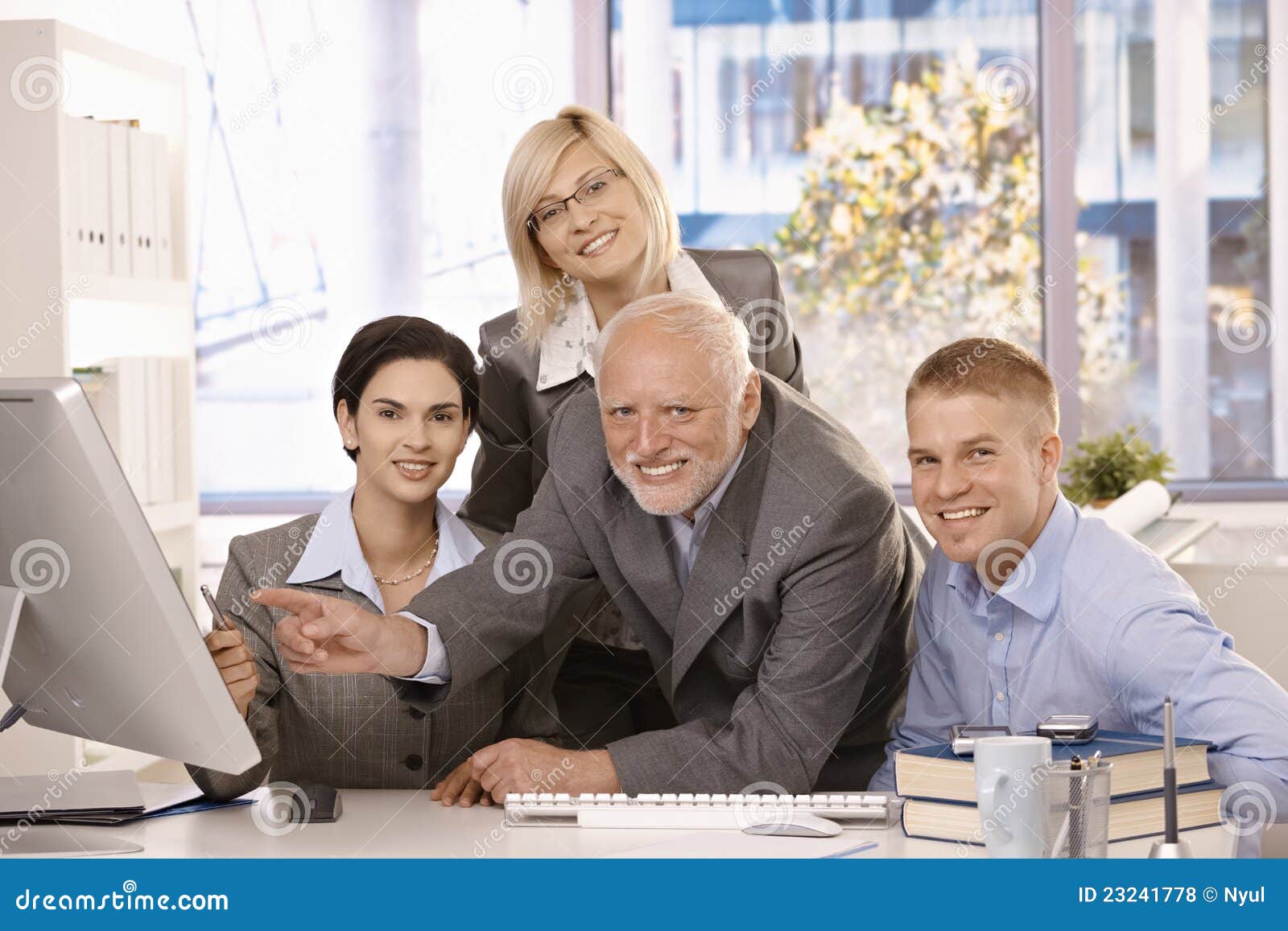 Portrait of Business Team at Work Stock Photo - Image of horizontal ...