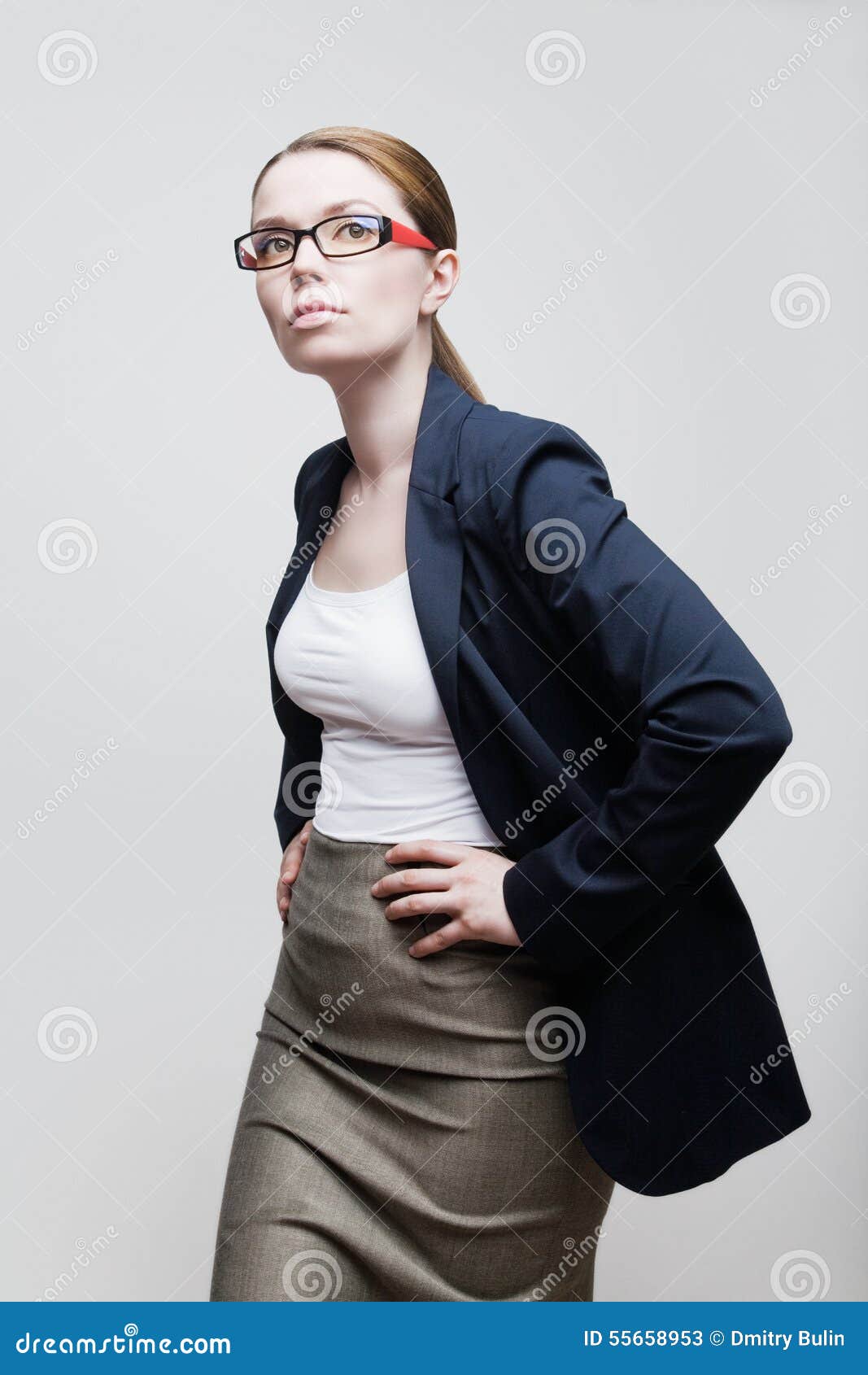 Portrait Of A Businesswoman Wearing Glasses Stock Image Image Of