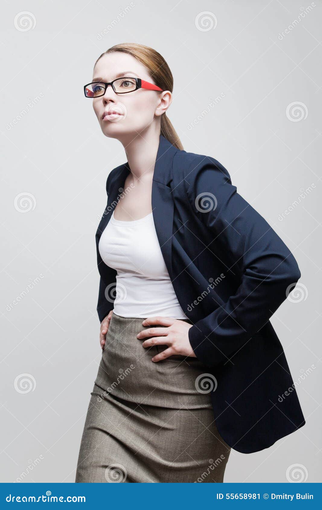 Portrait Of A Businesswoman Wearing Glasses Stock Image Image Of