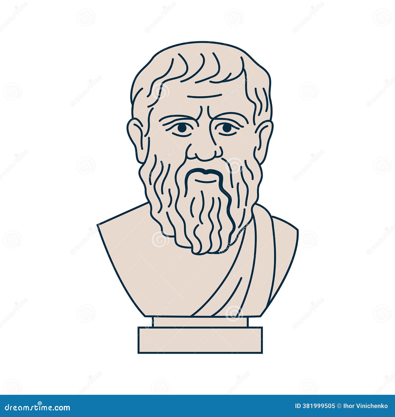 Plato Portrait In Line Art, Vector. | CartoonDealer.com #209532110