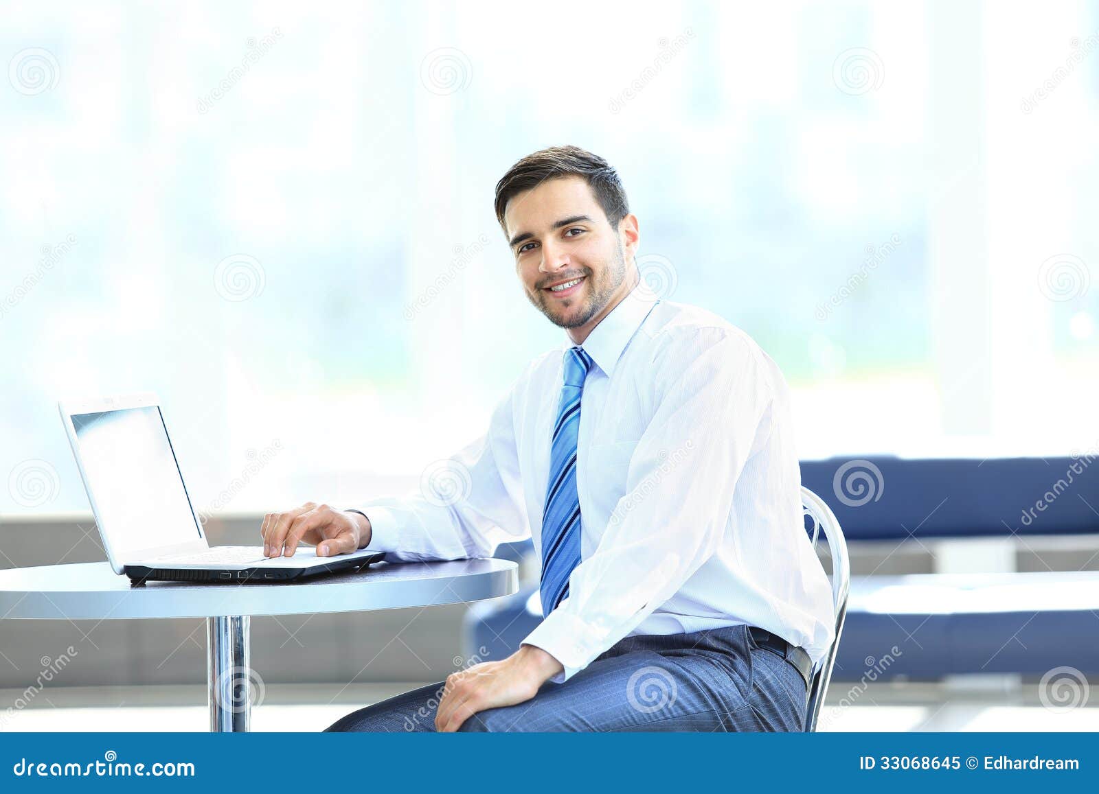 Portrait of Busy Manager Typing on the Laptop Stock Image - Image of ...