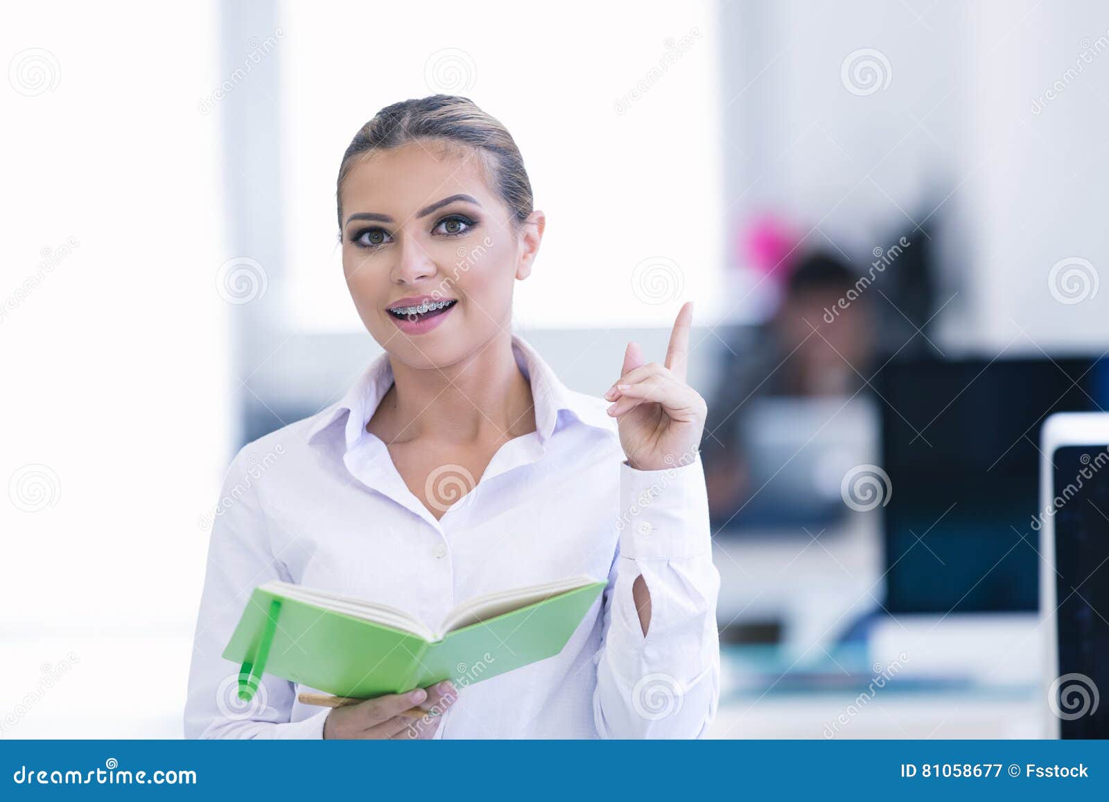 Portrait of Busy Secretary Looking at Camera Stock Image - Image of ...