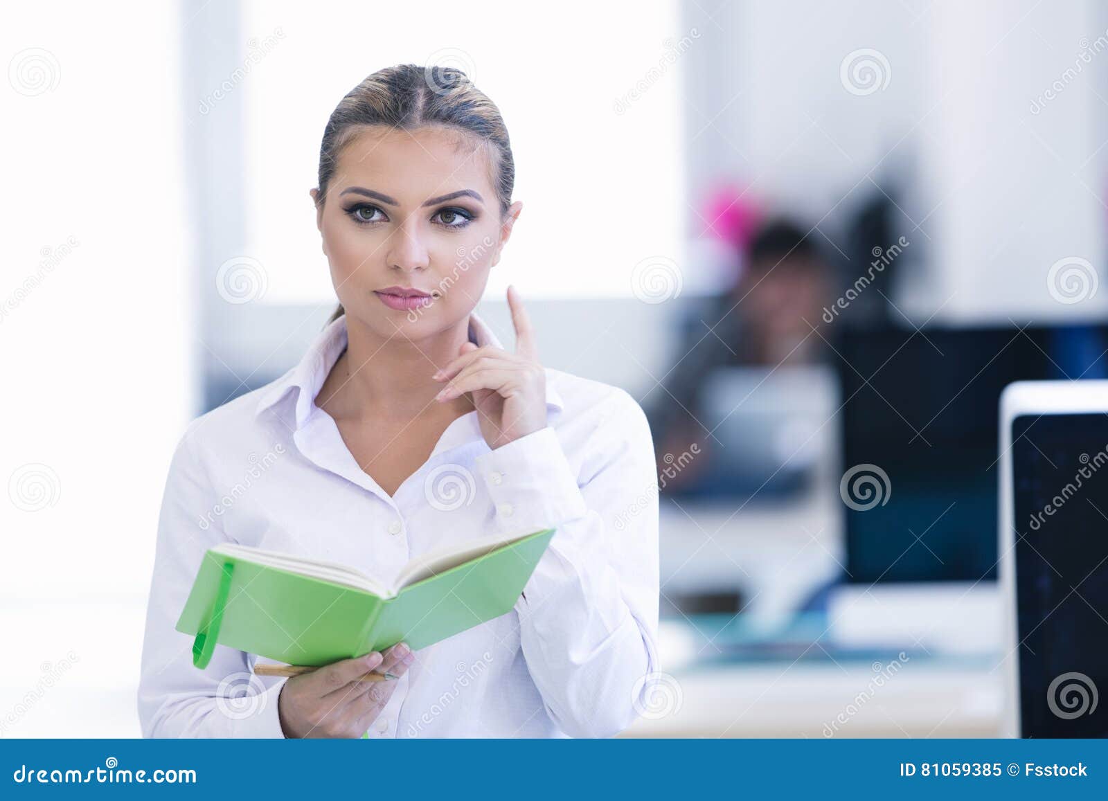 Portrait of Busy Secretary Looking at Camera Stock Image - Image of ...