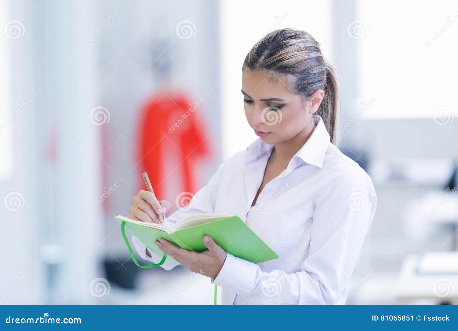 Portrait of Busy Secretary Looking at Camera Stock Image - Image of ...