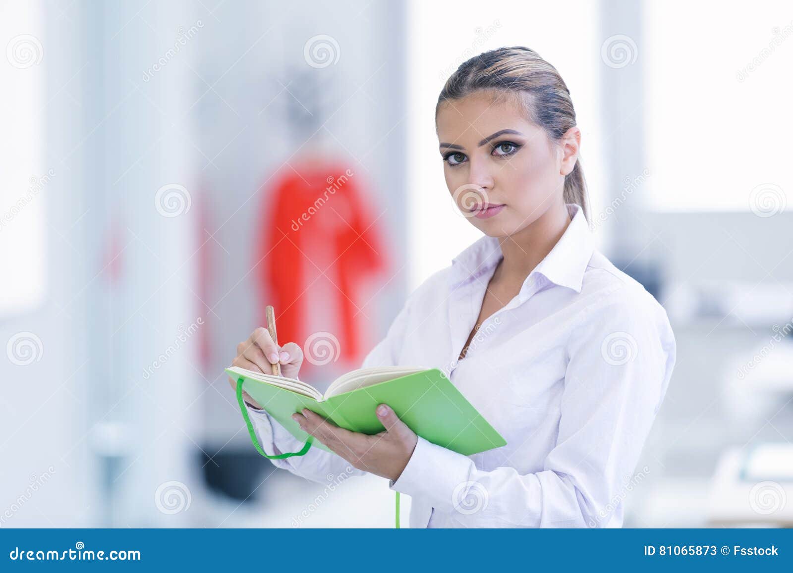 Portrait of Busy Secretary Looking at Camera Stock Image - Image of ...