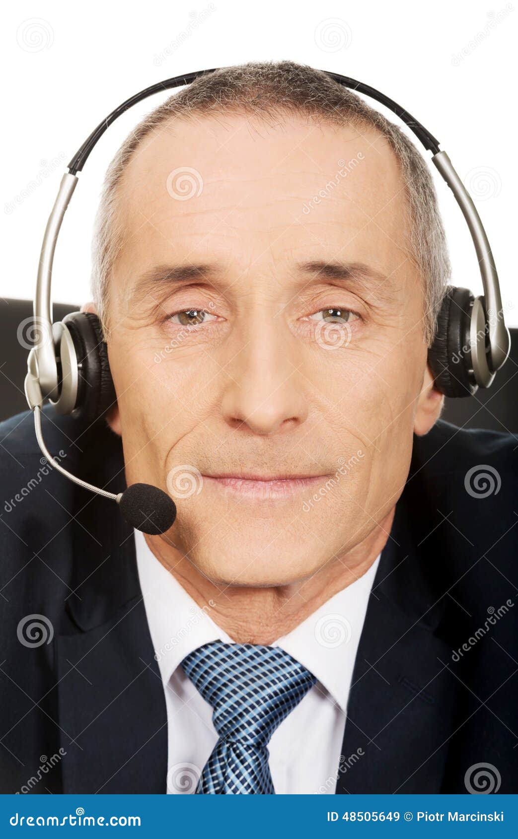 Portrait of Call Center Man Sitting in the Office Stock Image - Image ...