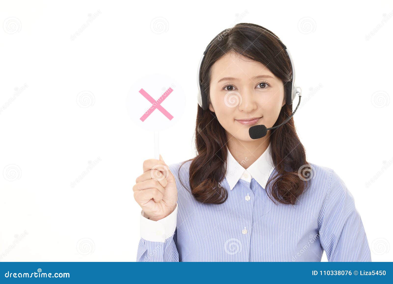 Call Center Operator with a No Sign Stock Photo - Image of choice ...