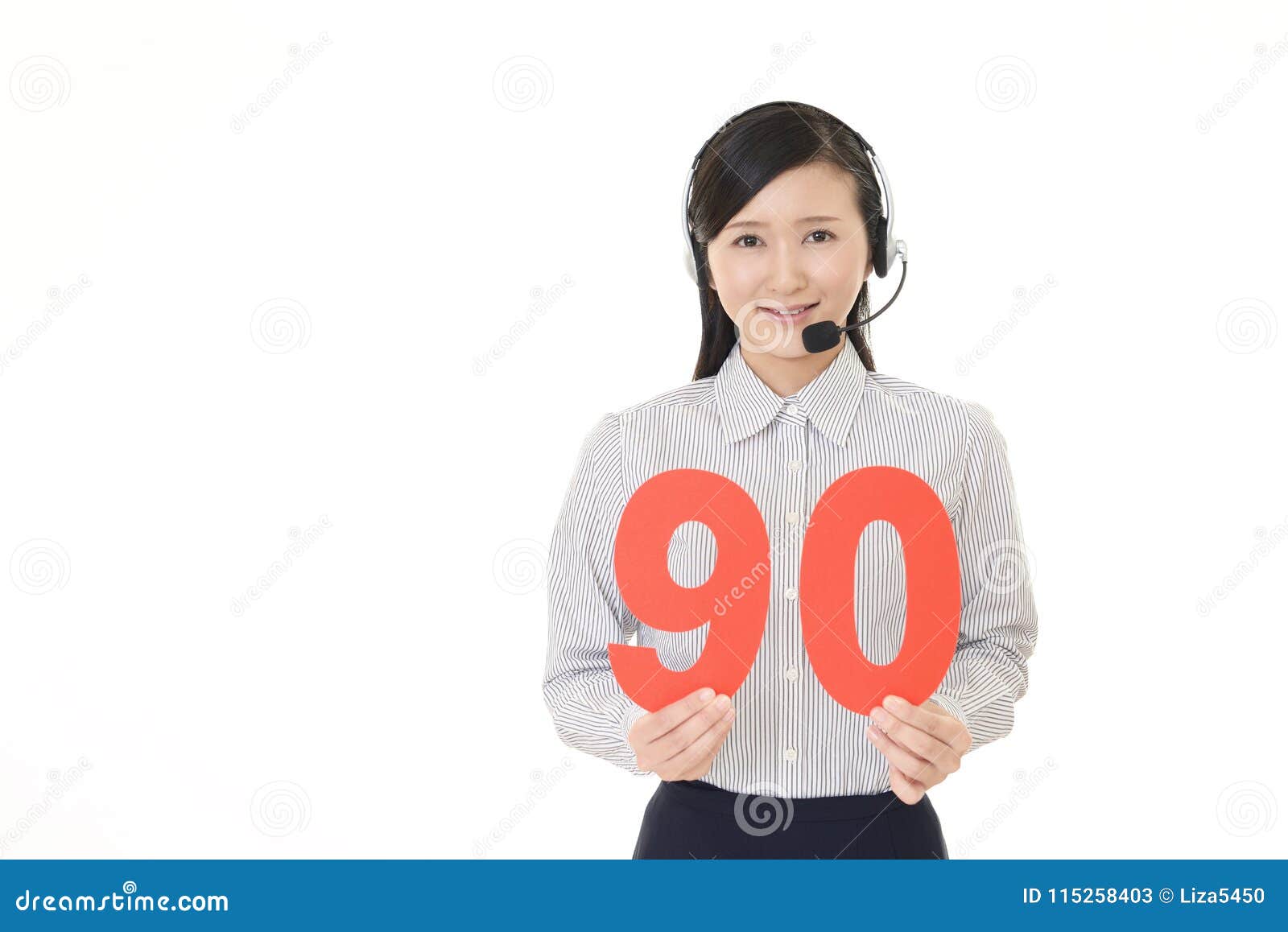 Operator with a number stock image. Image of female - 115258403