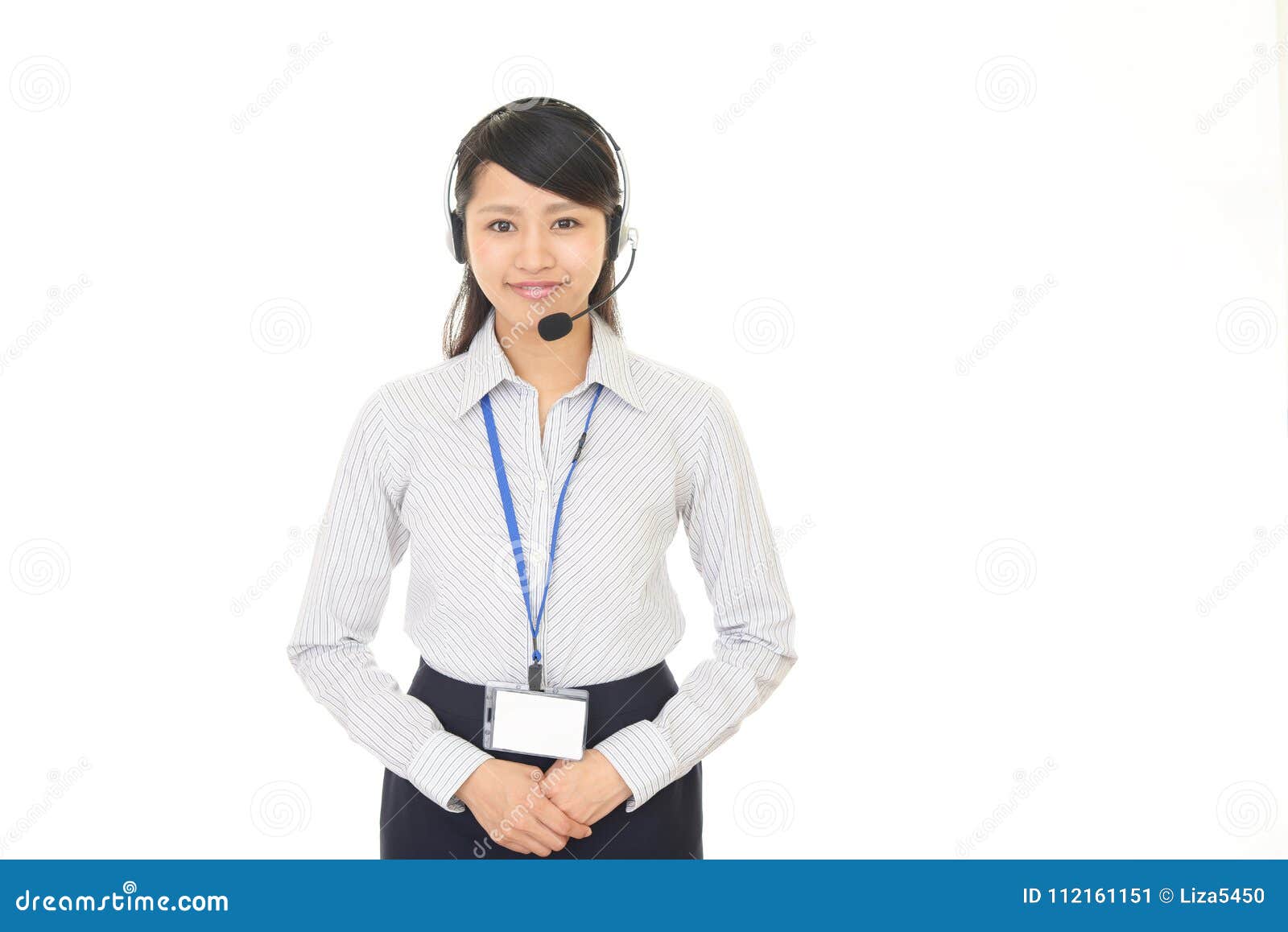 Smiling Call Center Operator Stock Image - Image of healthy, corporate ...