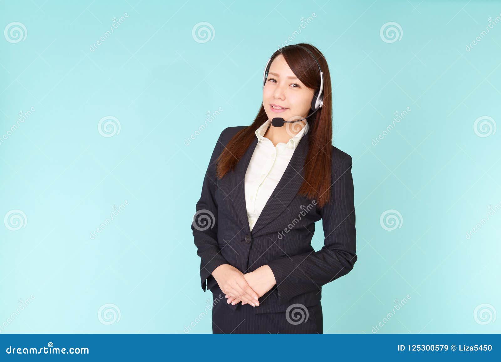 Smiling Call Center Operator Stock Image - Image of company ...