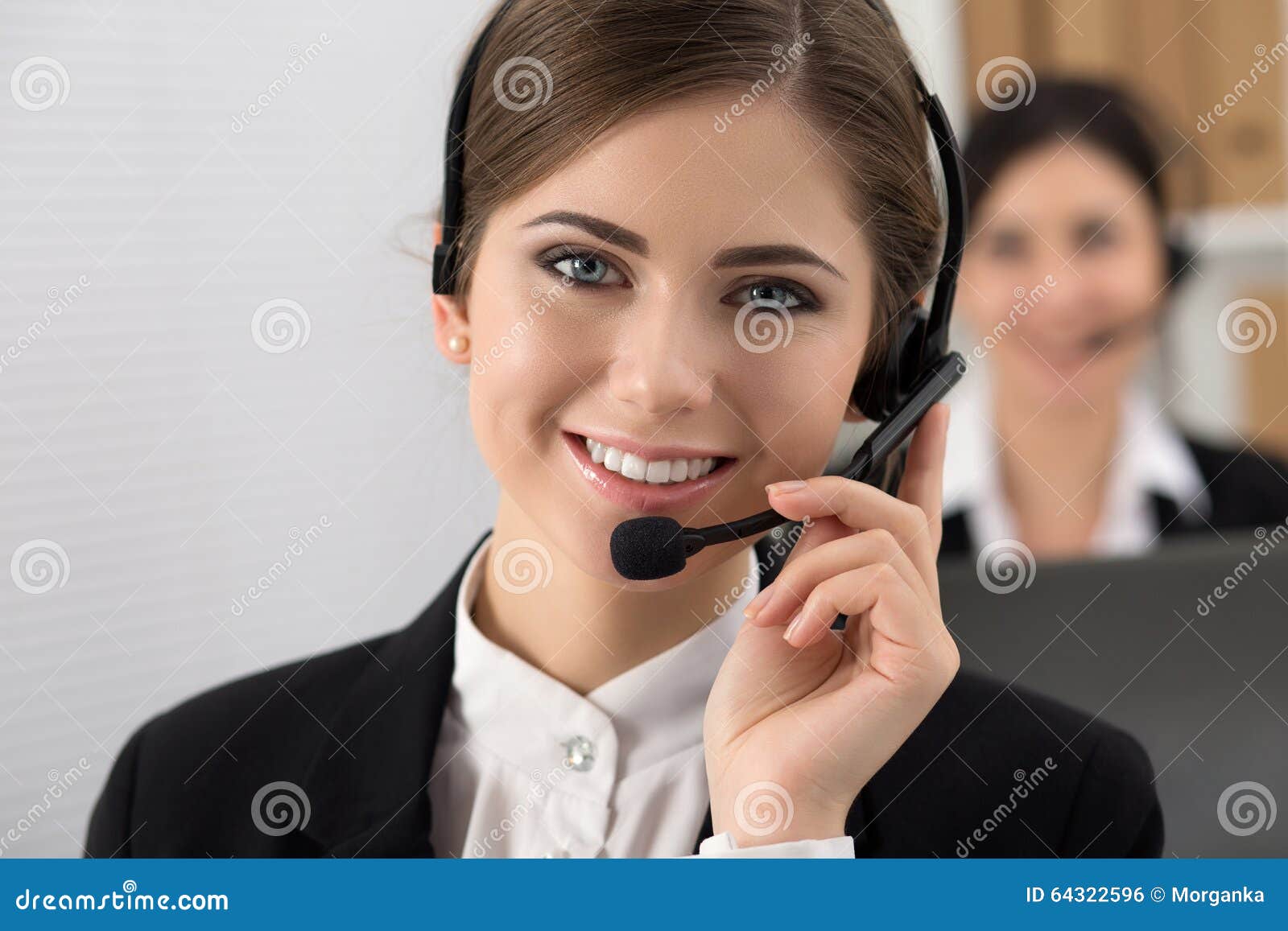 Portrait of Call Center Worker Stock Photo - Image of helpline, call ...