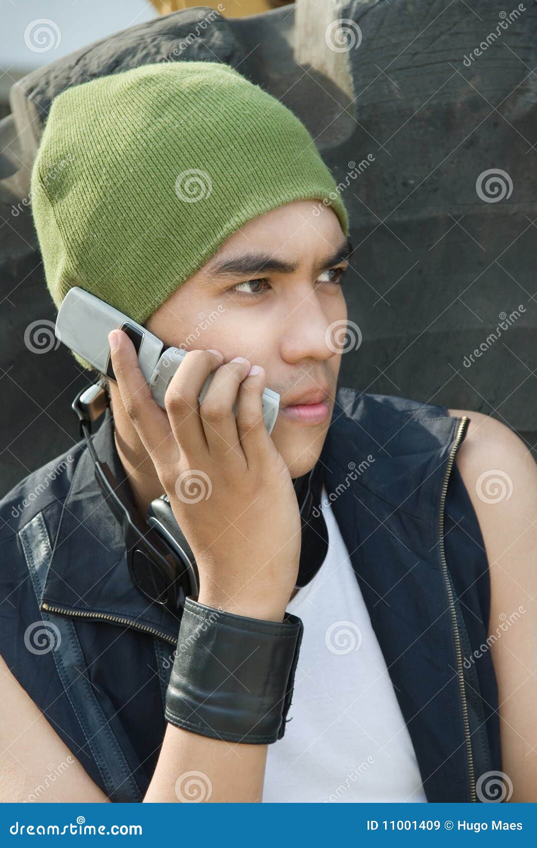 Portrait of Calling Urban Guy Stock Image - Image of hispanic, call ...