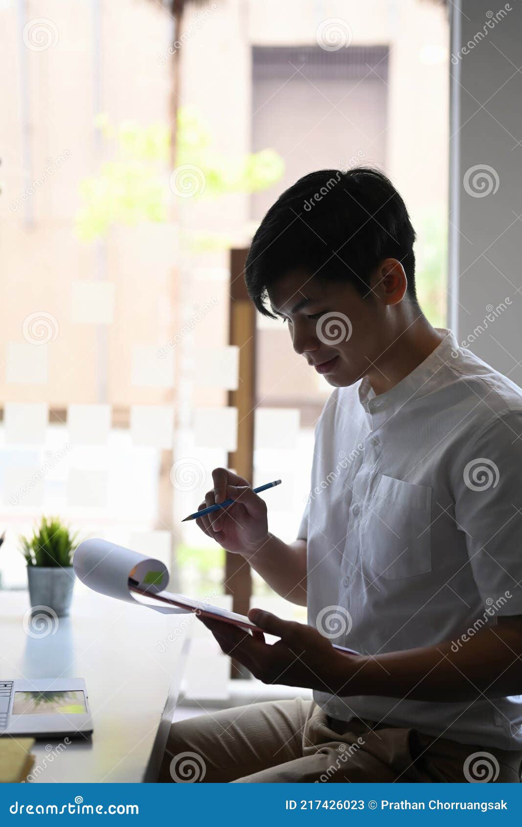 Calm Businessman Analyzing Financial Data at His Office. Stock Image ...