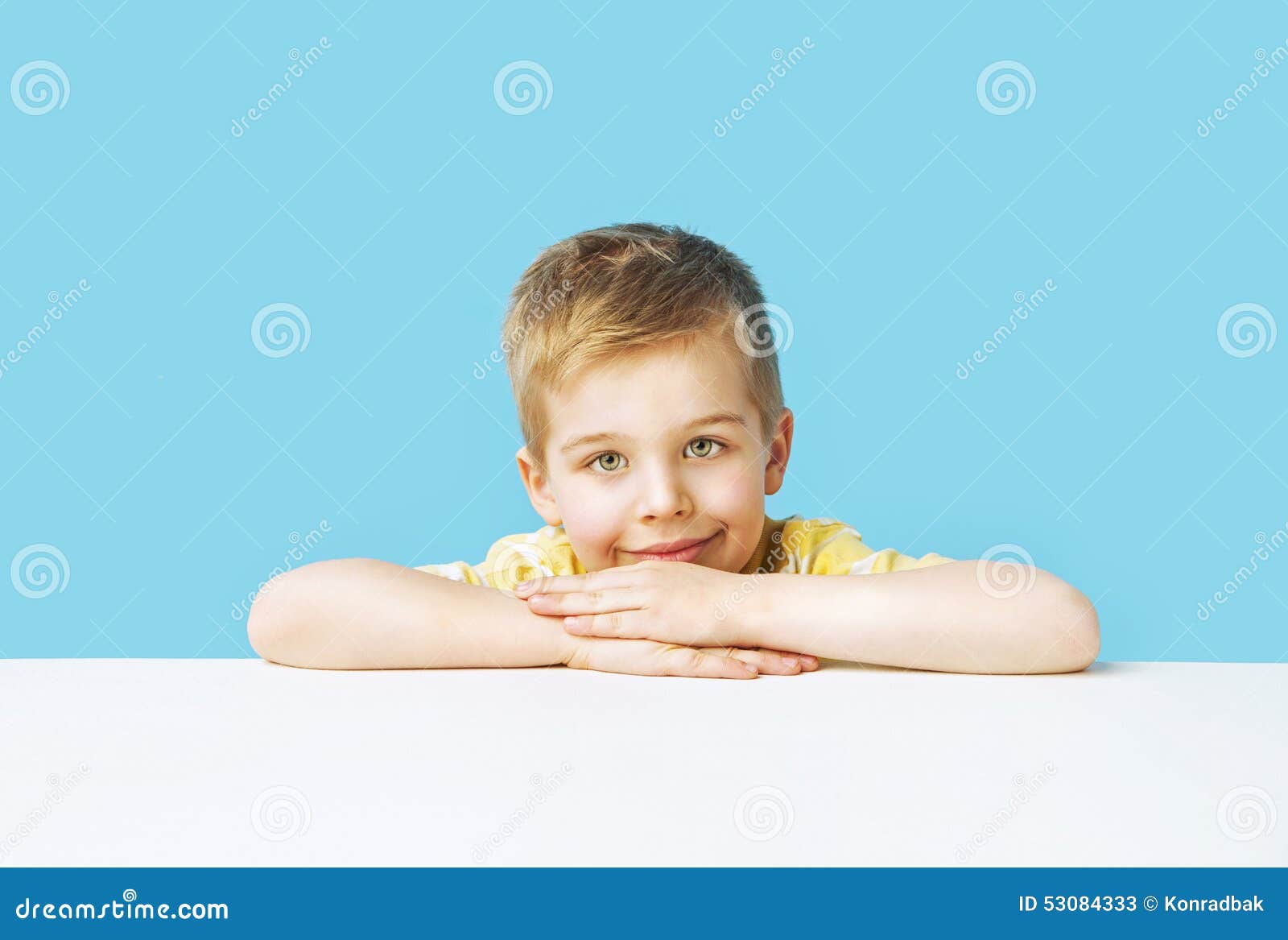 Portrait of the Calm Cute Boy Stock Image - Image of full, little: 53084333