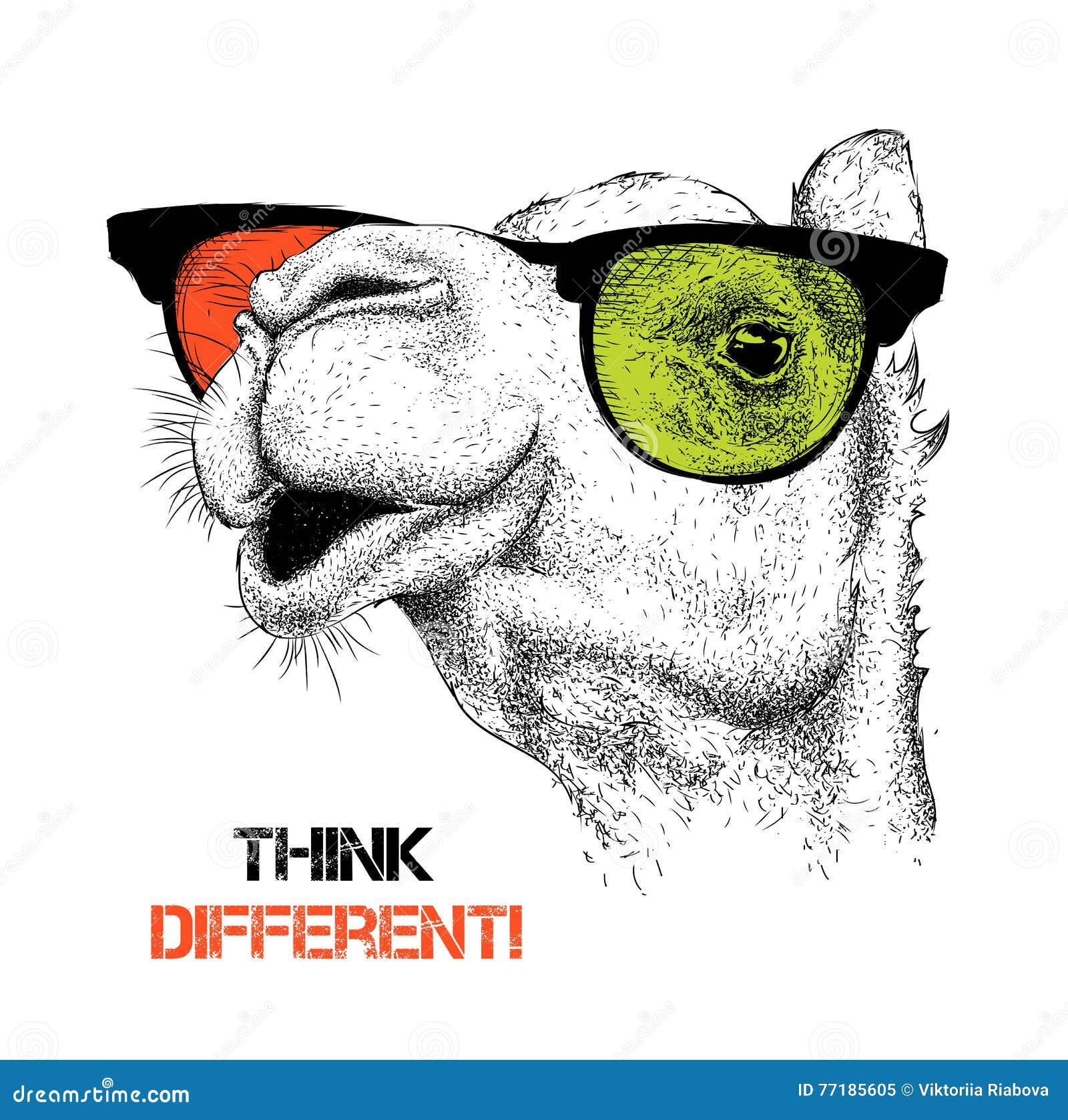 Portrait of the Camel in the Colored Glasses. Think Different. Vector ...