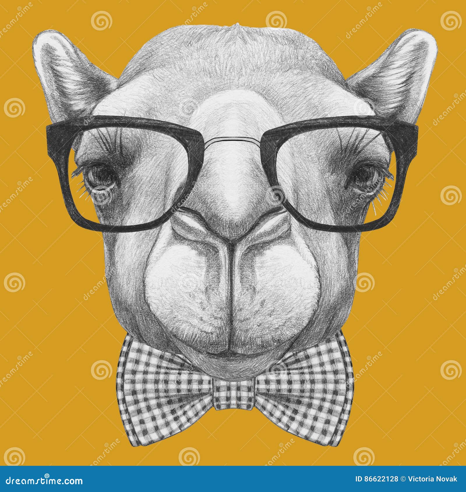 Portrait of Camel with Hat and Scarf. Stock Illustration - Illustration ...