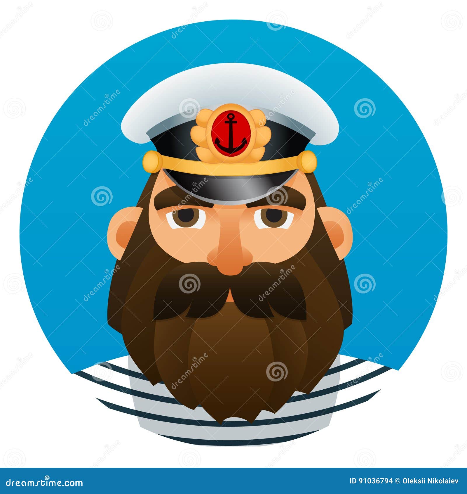 Portrait of Captain. Cartoon Image Stock Vector - Illustration of ...