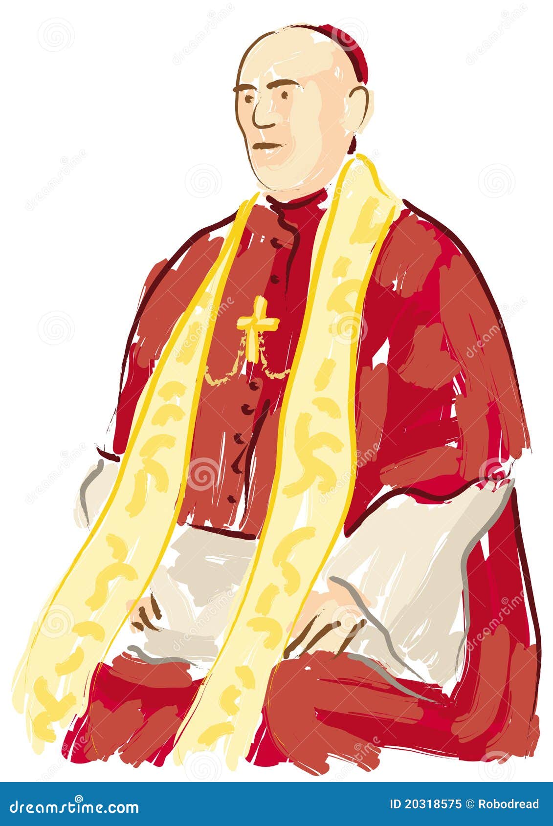 Portrait Of Cardinal Cartoon Vector | CartoonDealer.com #20318575