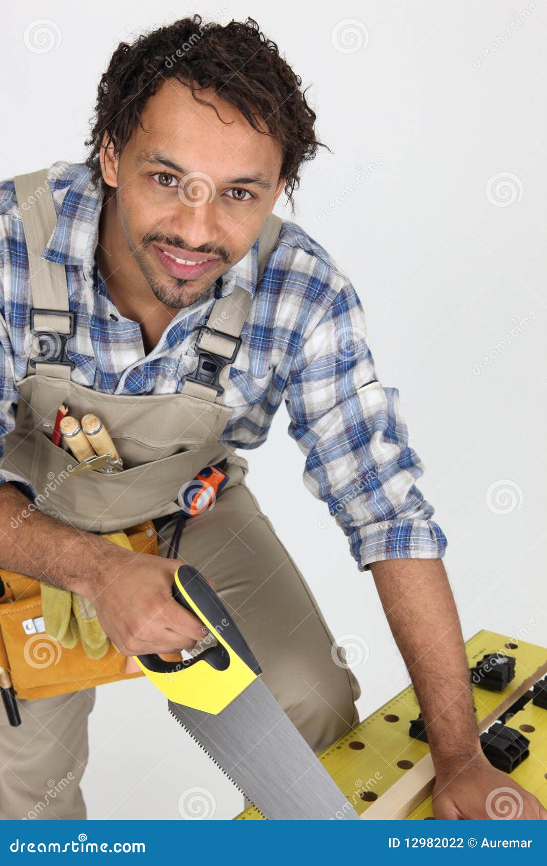 Portrait of carpenter stock photo. Image of studio, tools - 12982022