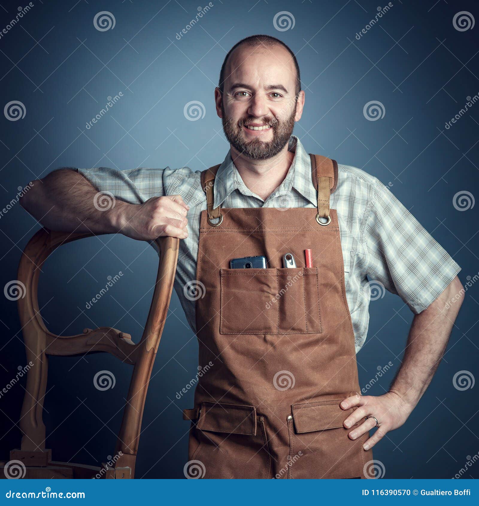 Portrait of carpenter stock photo. Image of self, professional - 116390570