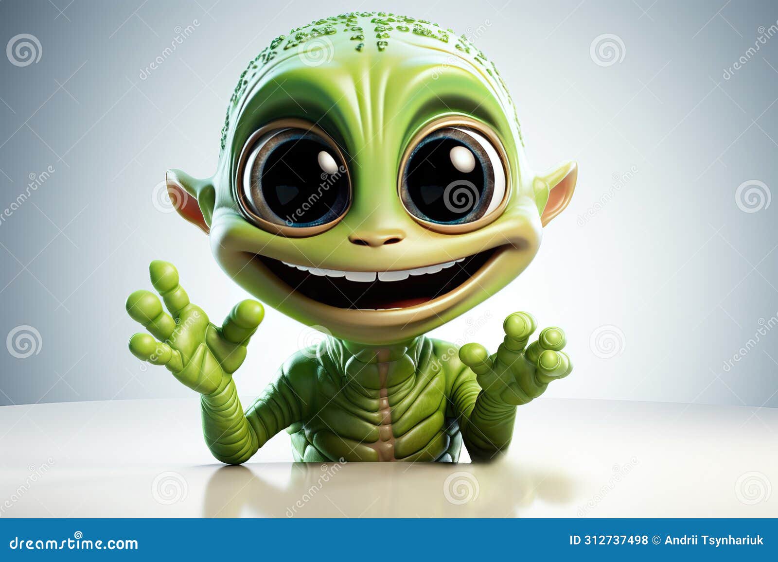 Portrait of a Cartoon Alien. Stock Illustration - Illustration of ...