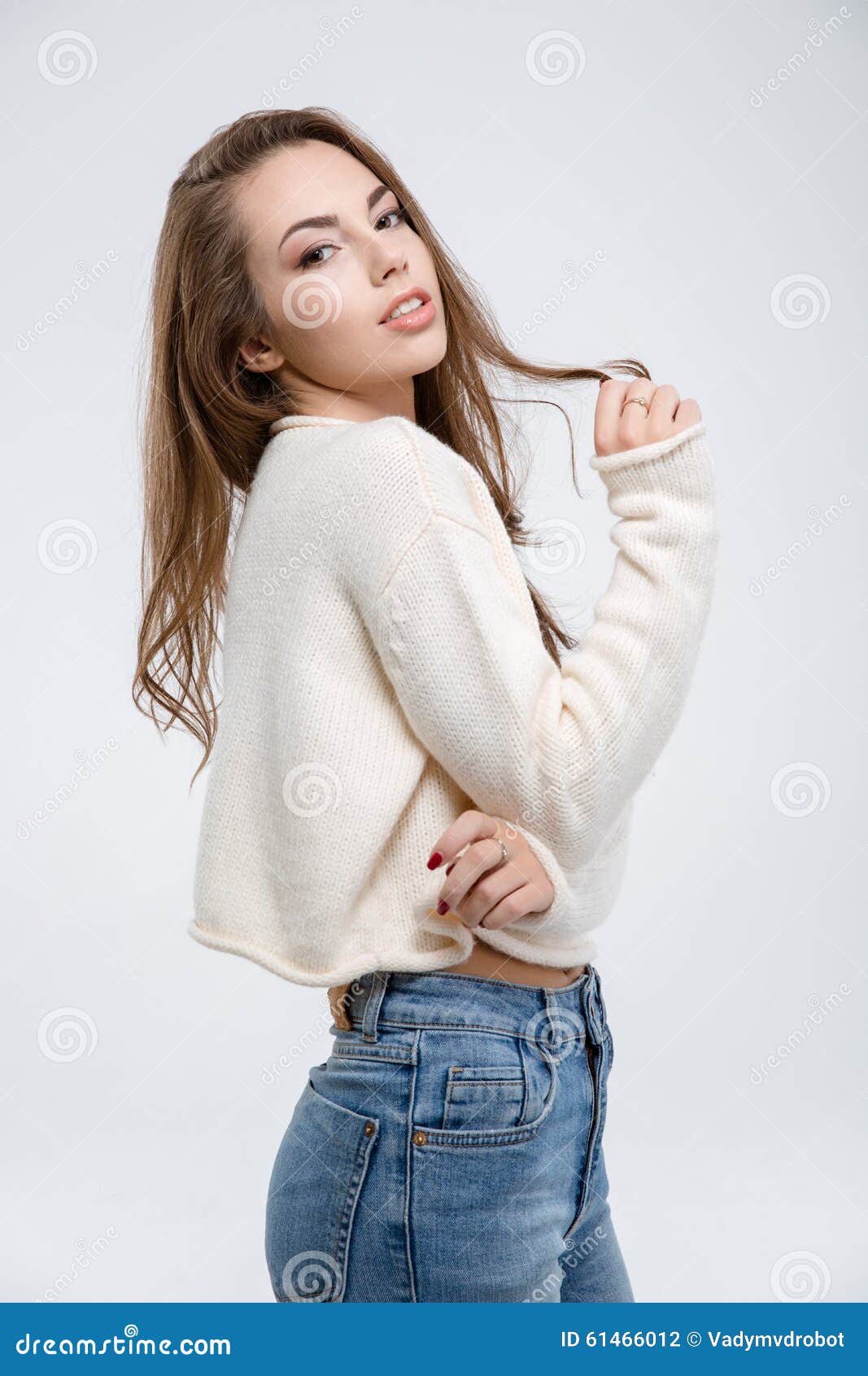 Portrait of a Casual Female Model Stock Photo - Image of healthy, model ...