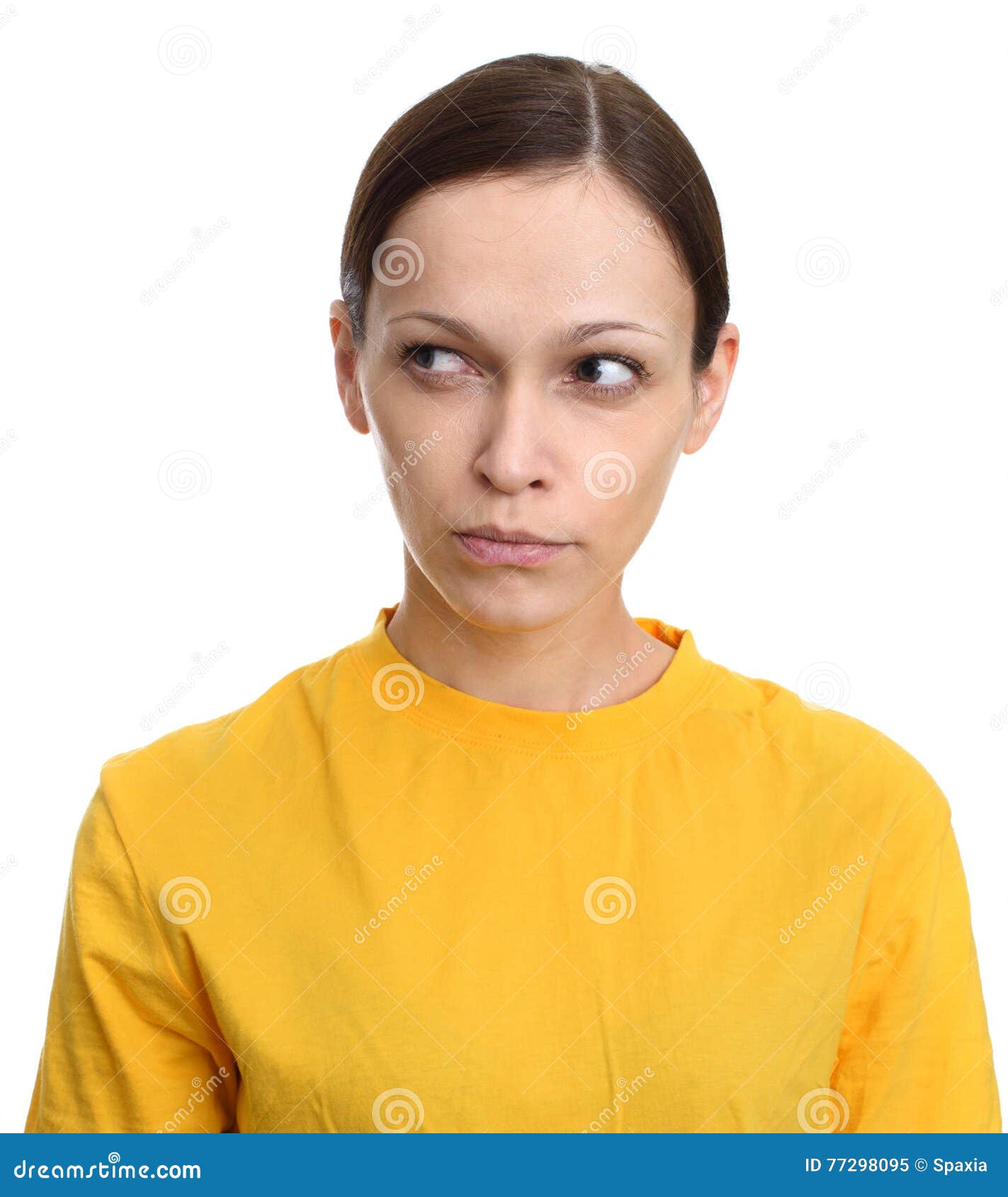 Portrait of Casual Woman Looking Side Stock Image - Image of isolated ...