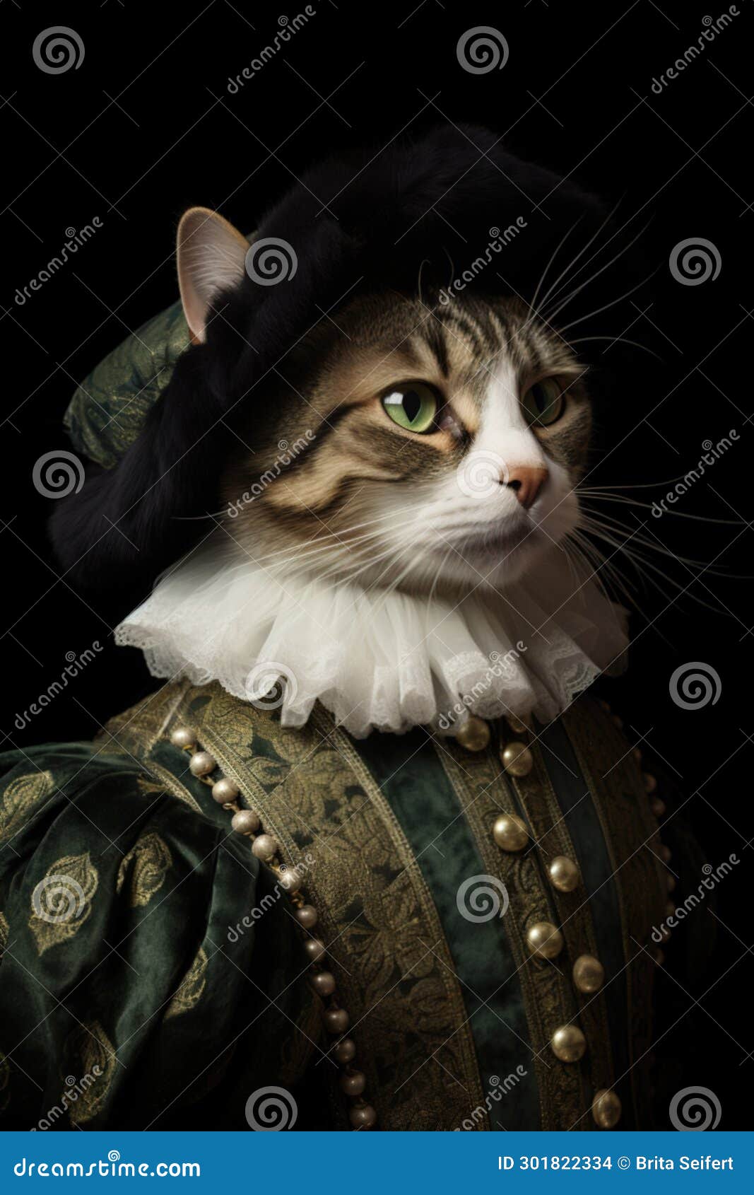 Portrait of a Cat As a Renaissance Nobleman Stock Illustration ...