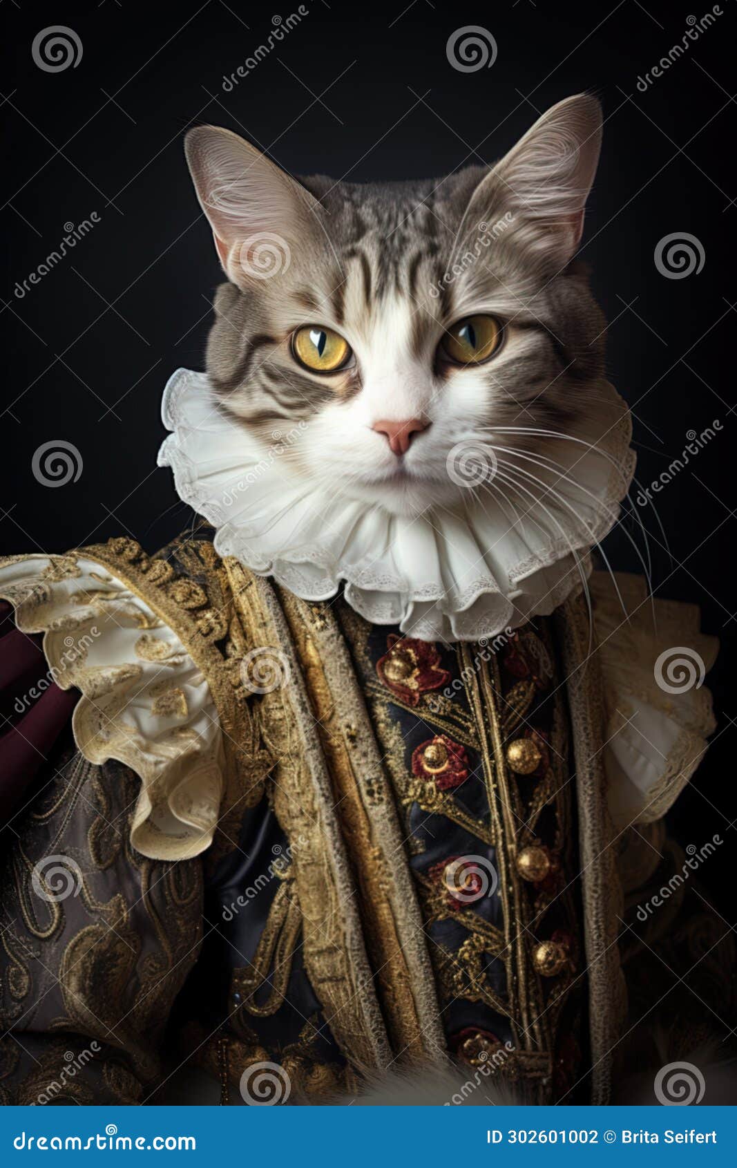 Portrait of a Cat As a Renaissance Nobleman Stock Illustration ...